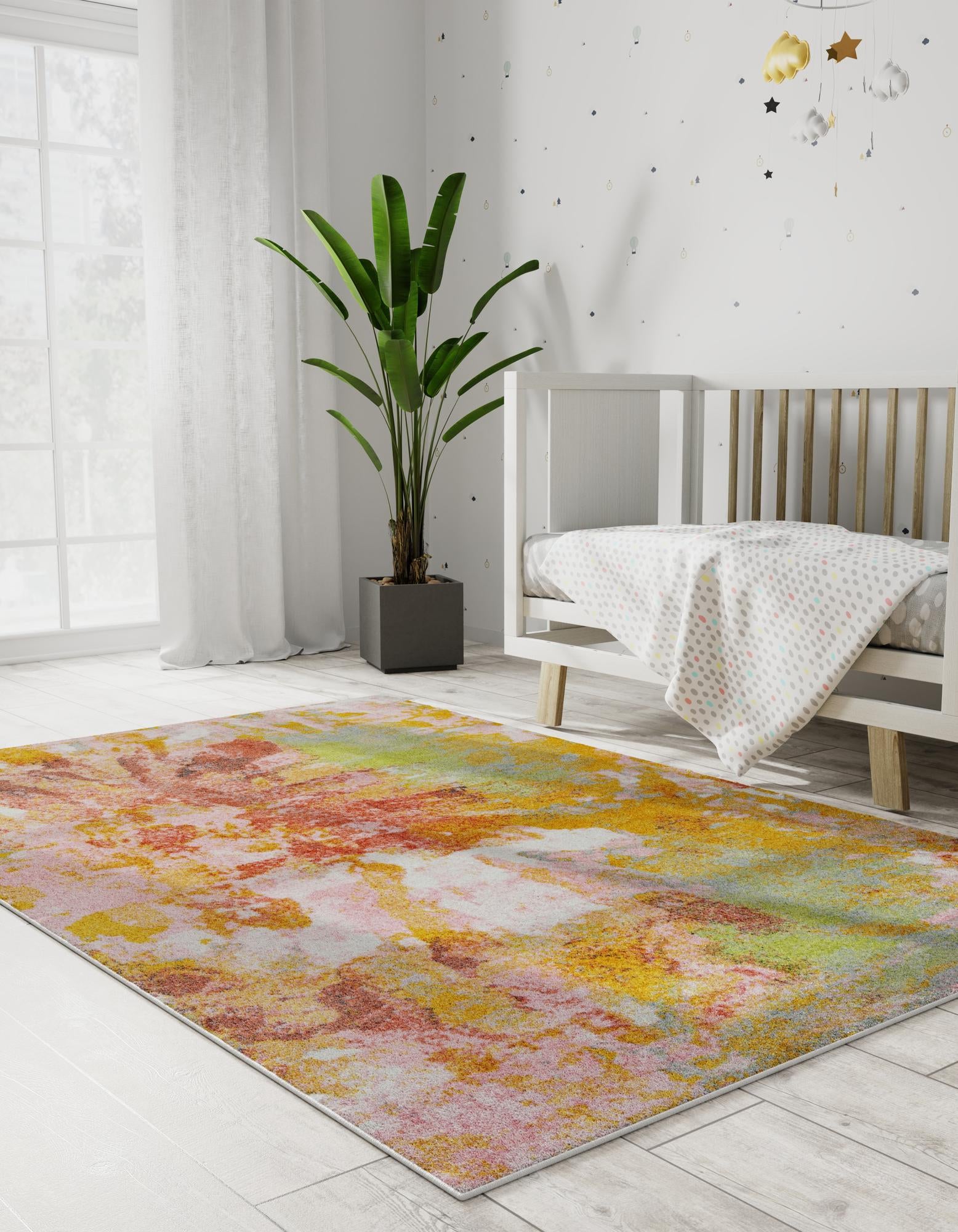 Multicolor 4' 1 x 6' 1 Abstract Whimsy Kids Rug | Rugs.com