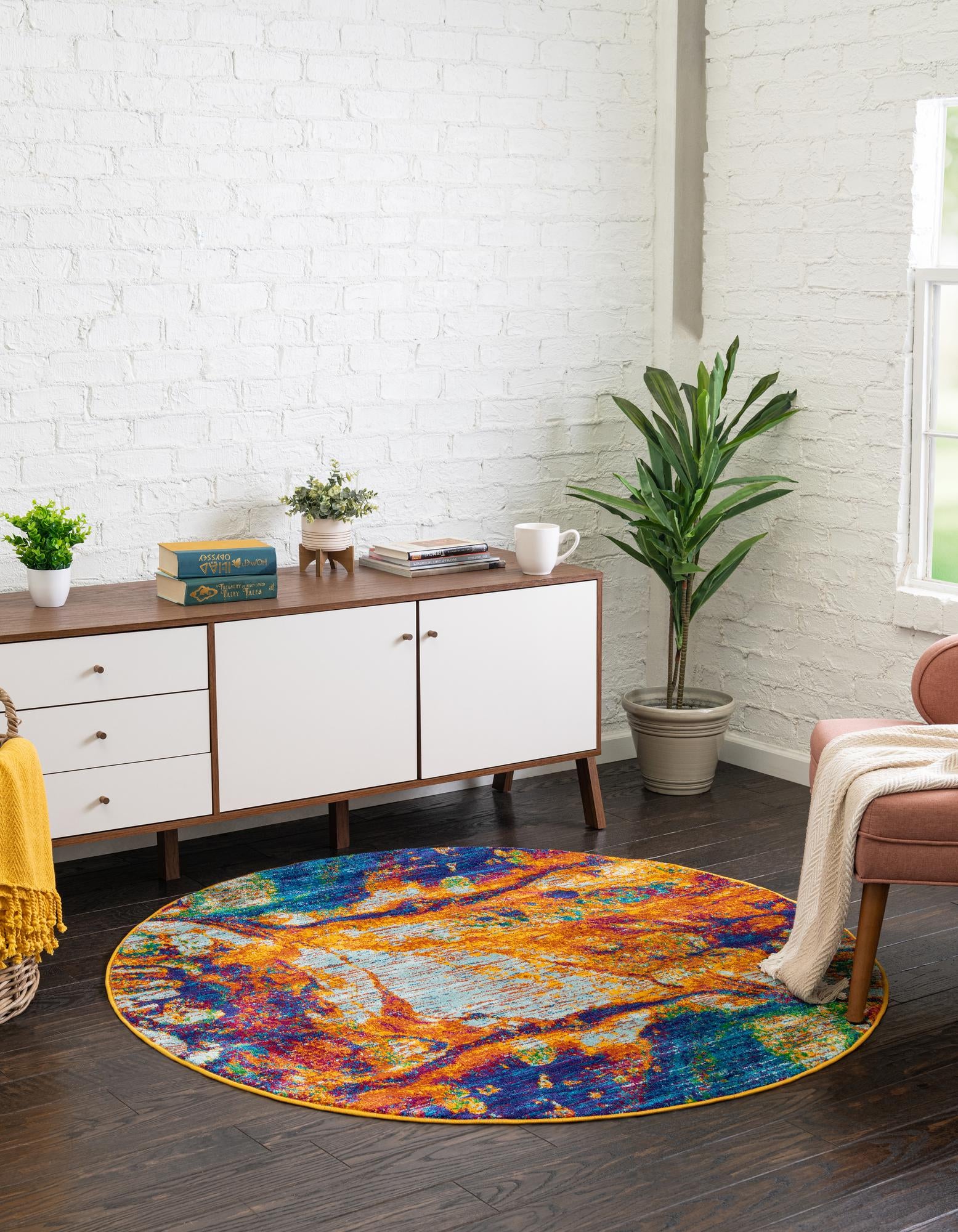 Multicolor 10' x 10' Calypso Round Rug | Rugs.com