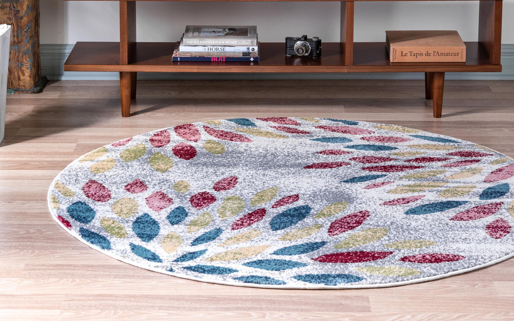 Multicolor 5' x 5' Charleston Round Rug | Rugs.com