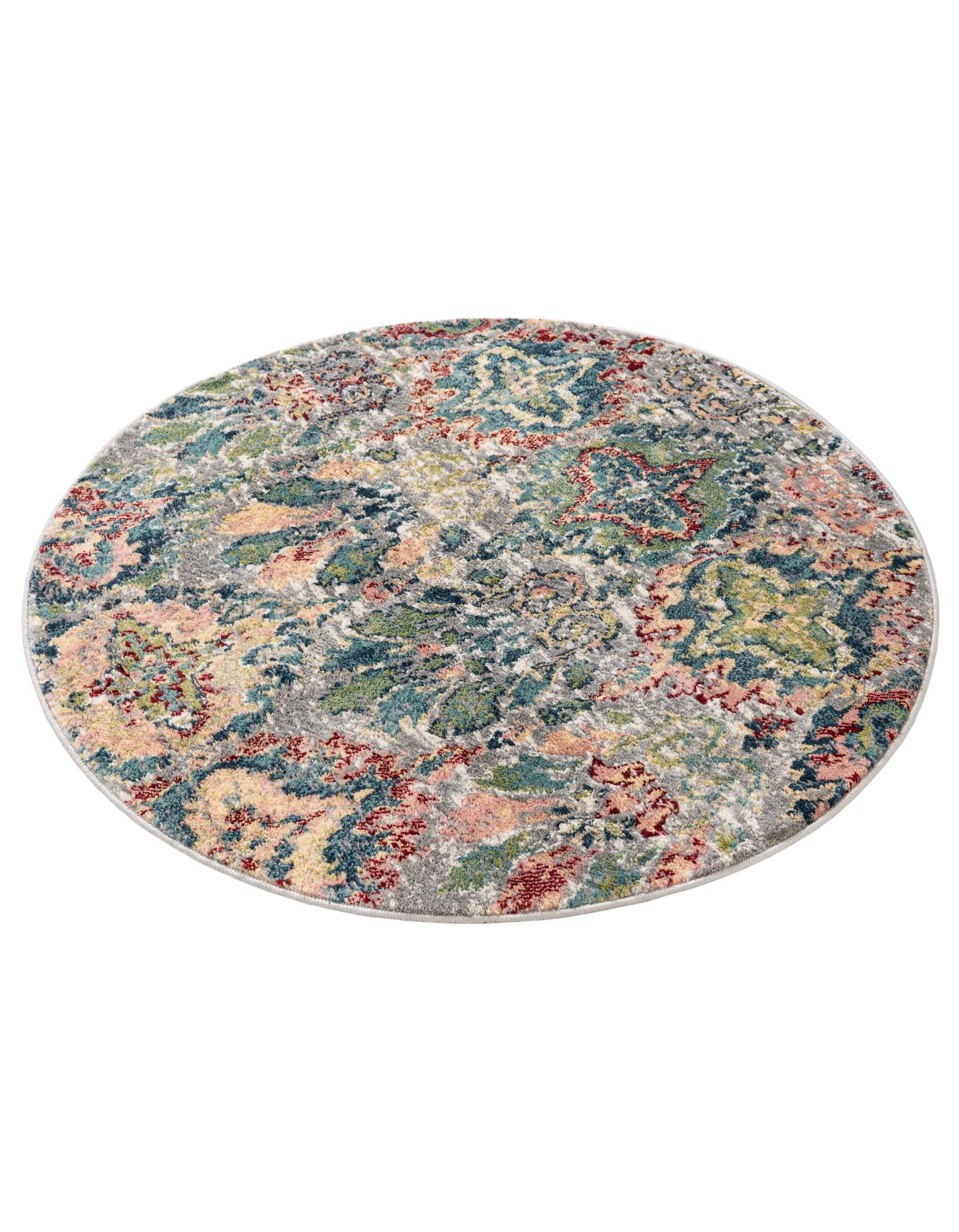 Multicolor 4' 1 x 4' 1 Charleston Round Rug | Rugs.com