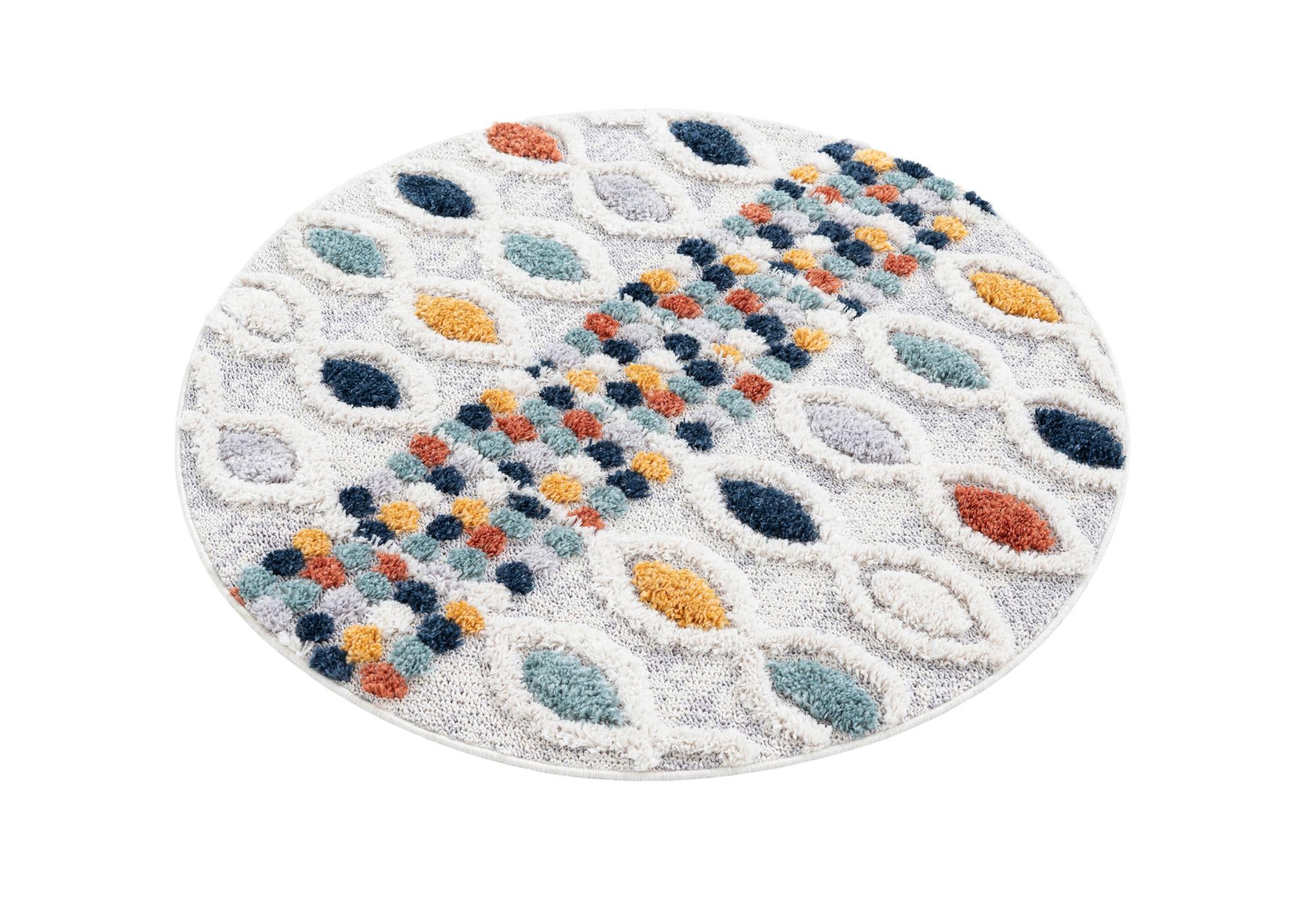 Multicolor 3' 3 x 3' 3 Cherokee Round Rug | Rugs.com
