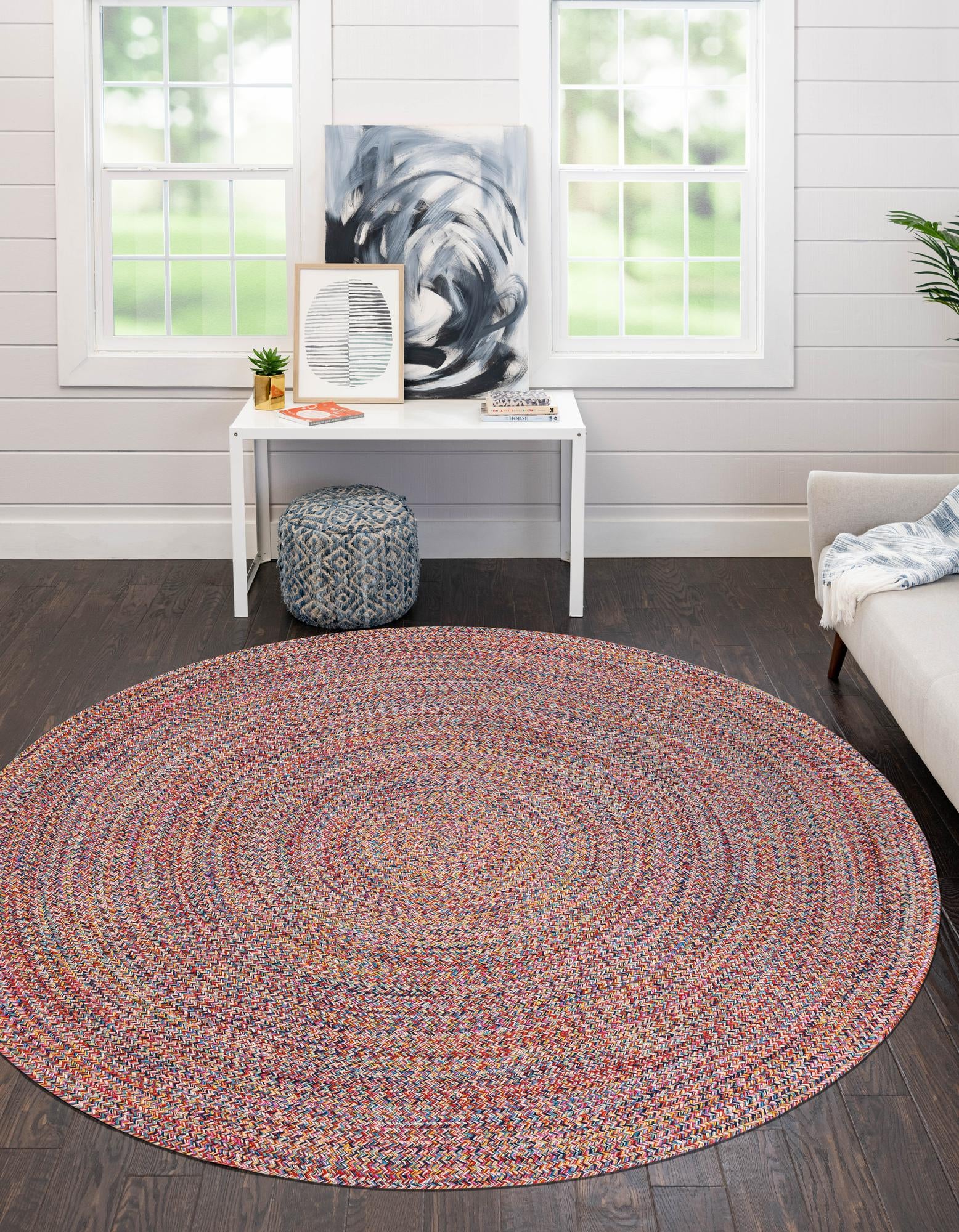 Multicolor 10' x 10' Hand Woven Eco Verse Indoor Washable Indoor ...