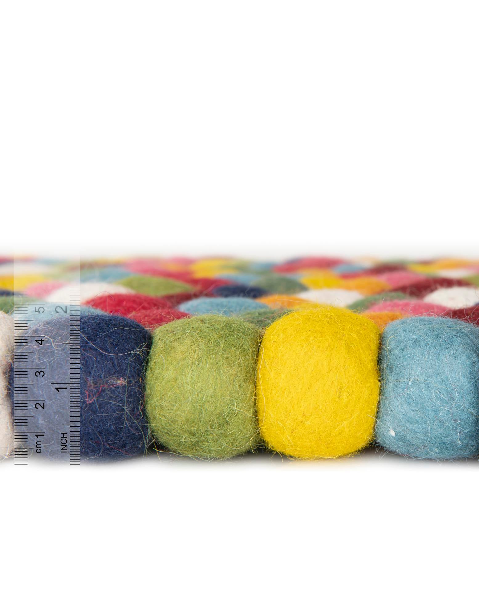 Multicolor 5' x 5' Felt Ball Wool Round Rug | Rugs.com