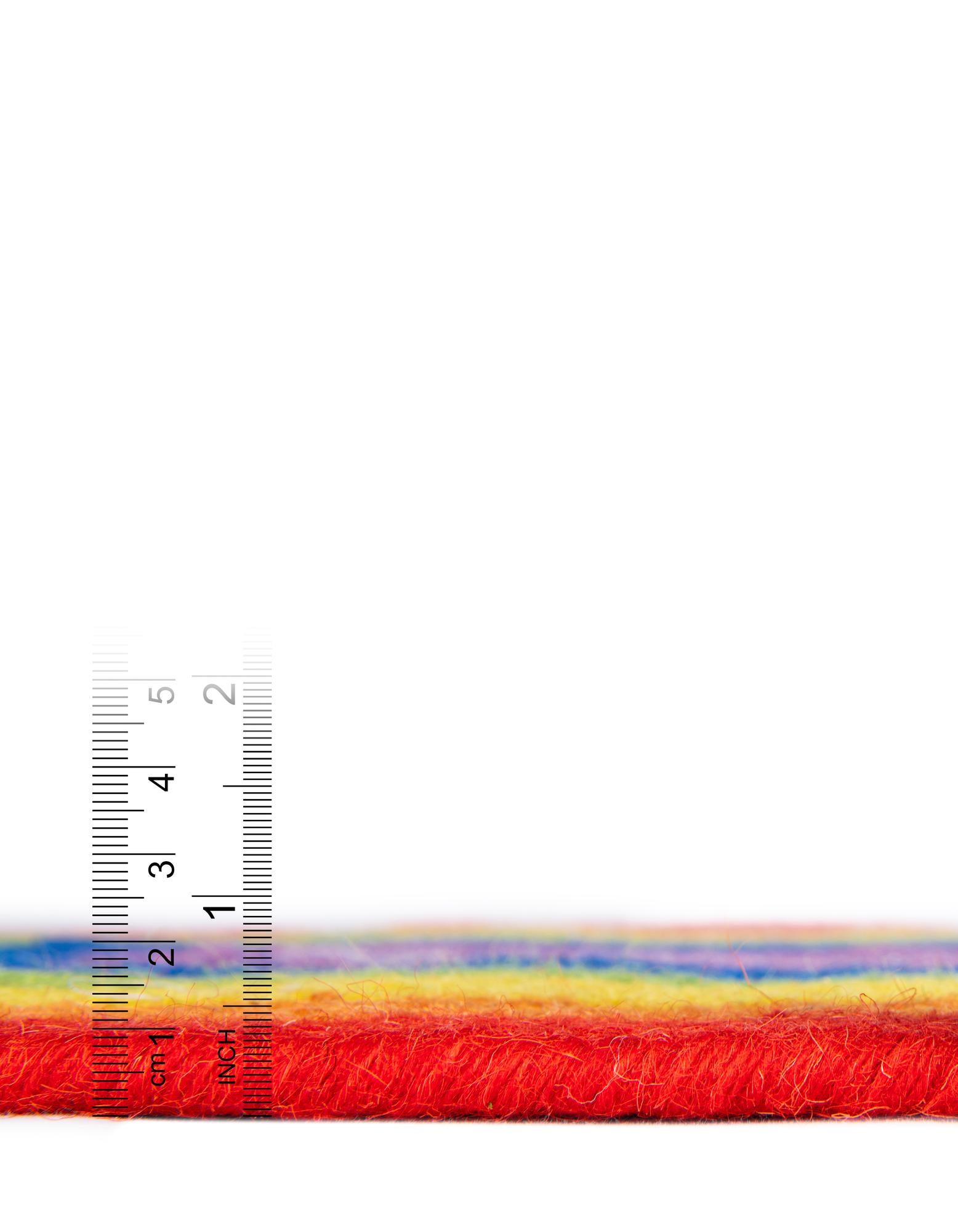 Multicolor 4' 1 x 4' 1 Hand Hand Braided Rainbow Wool Round Rug | Rugs.com