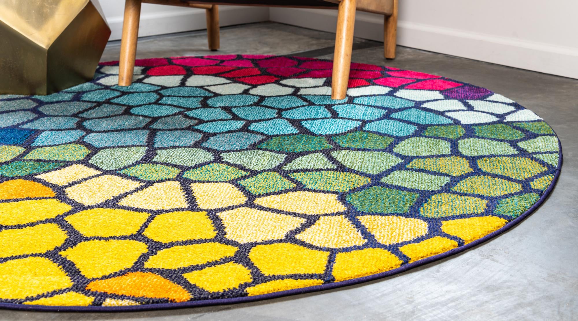Multicolor 8' x 8' Hyacinth Round Rug | Rugs.com