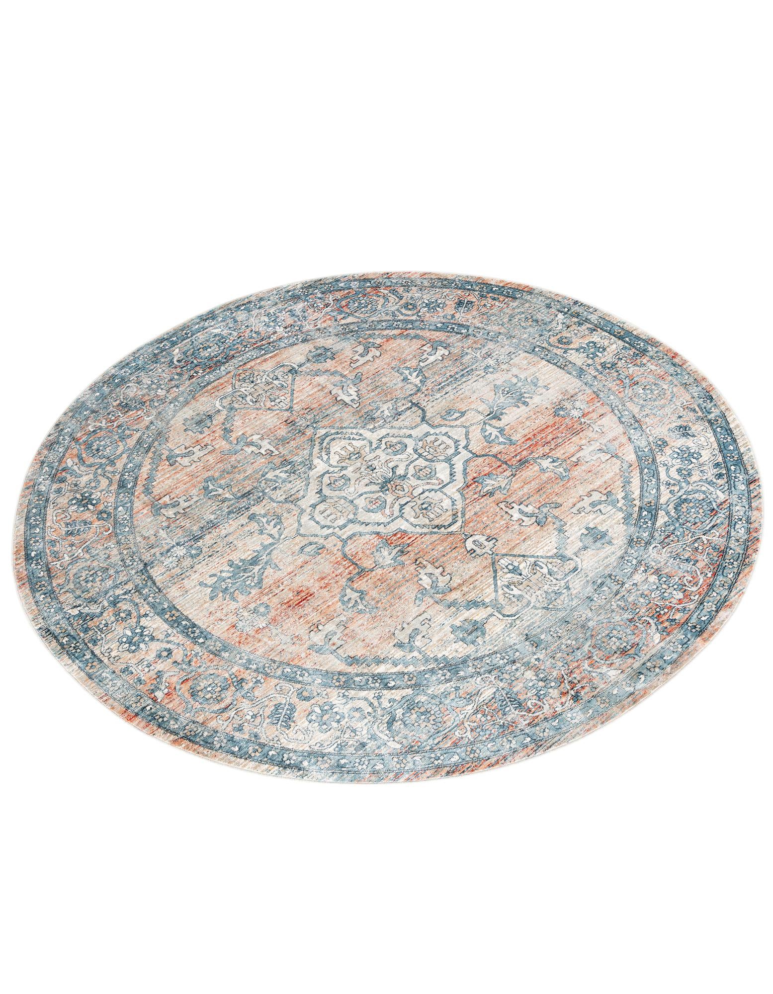 Multicolor 7' x 7' Newport Round Rug | Rugs.com