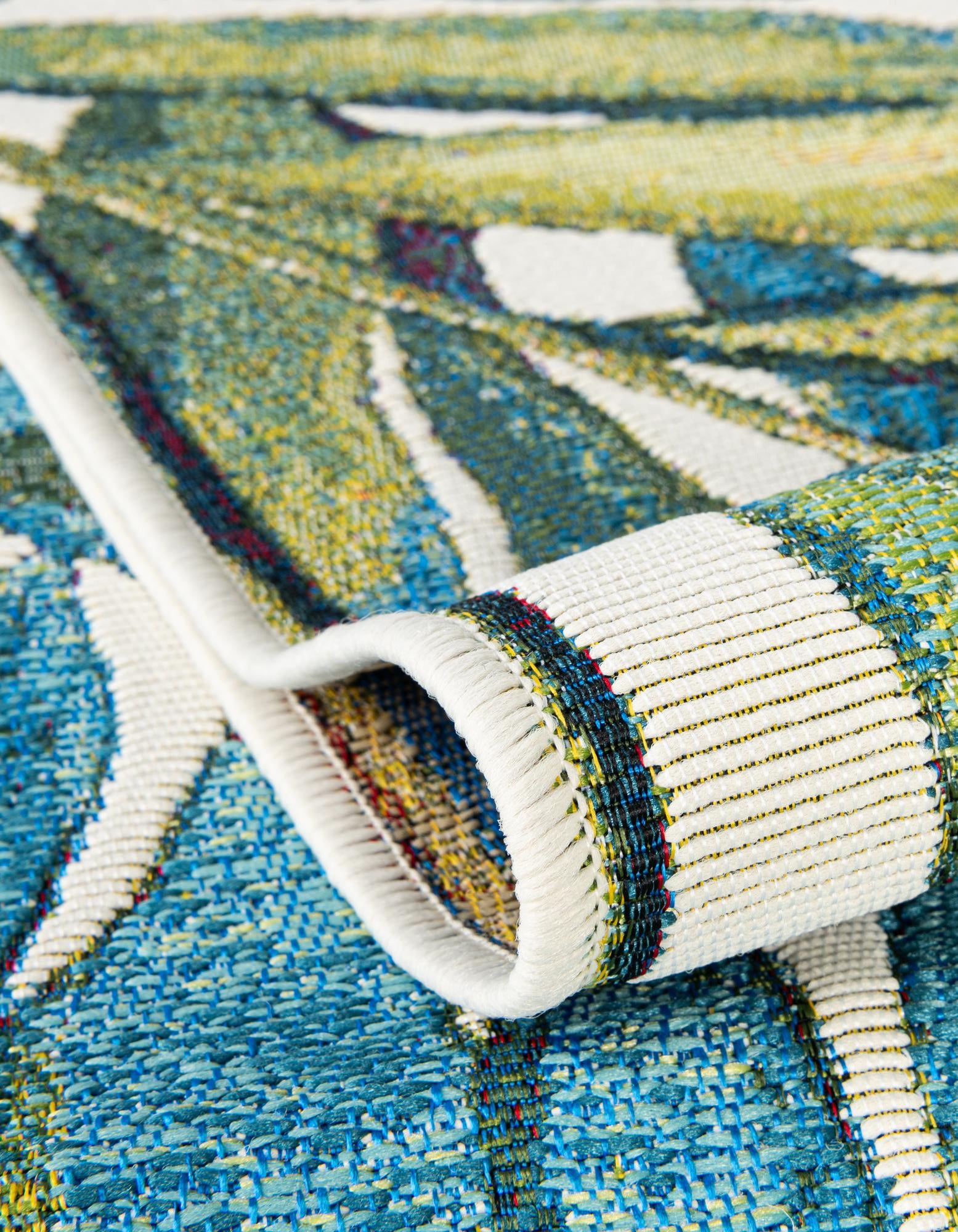 Multicolor 10' x 10' Botanical Indoor / Outdoor Round Rug | Rugs.com