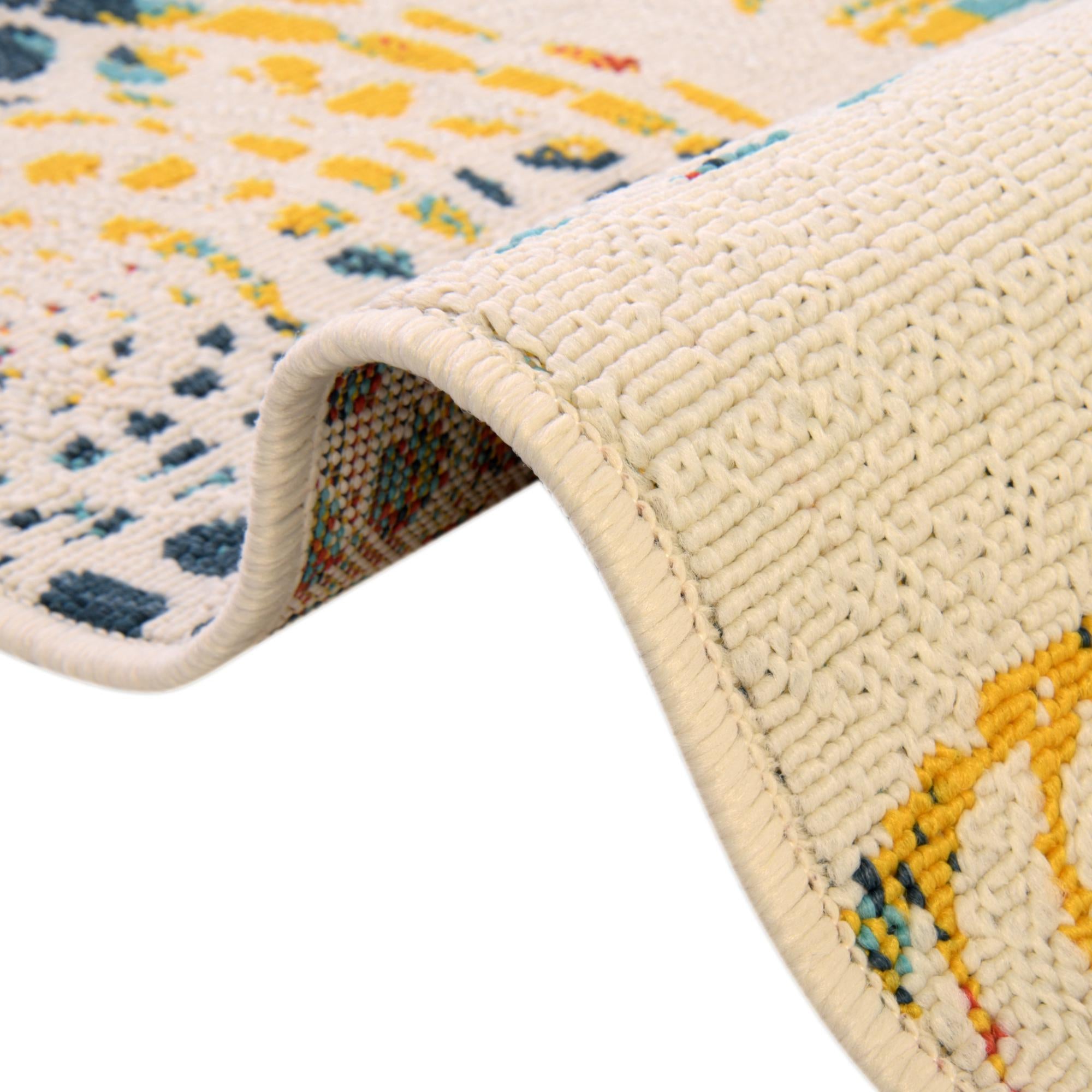 Multicolor 4' x 4' Coastal Indoor / Outdoor Round Rug | Rugs.com