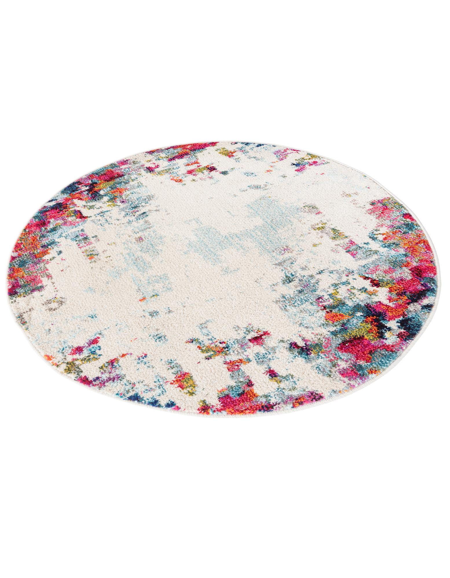 Multicolor 3' 3 x 3' 3 Theia Round Rug | Rugs.com