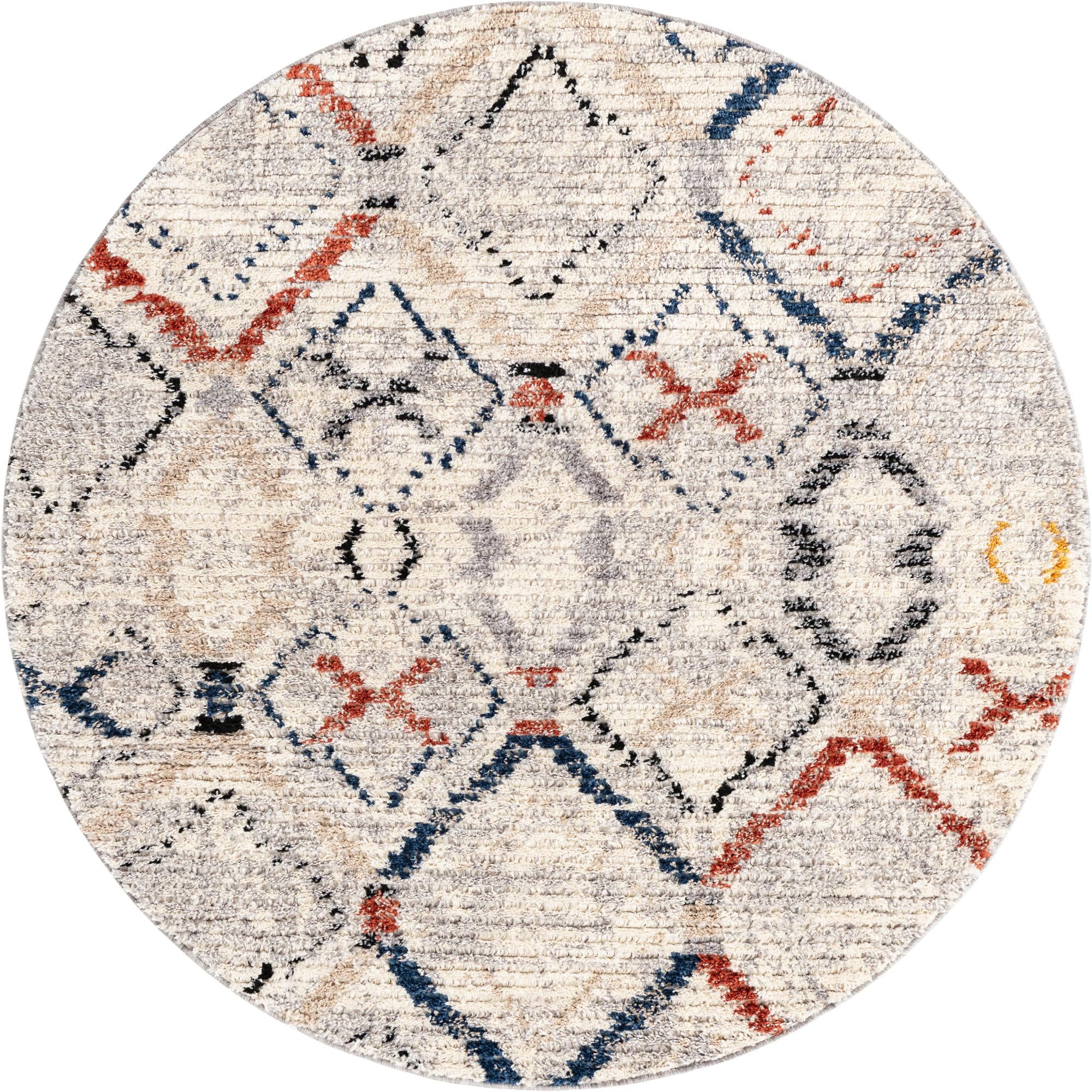 Multicolor 5' x 5' Tucson Round Rug | Rugs.com
