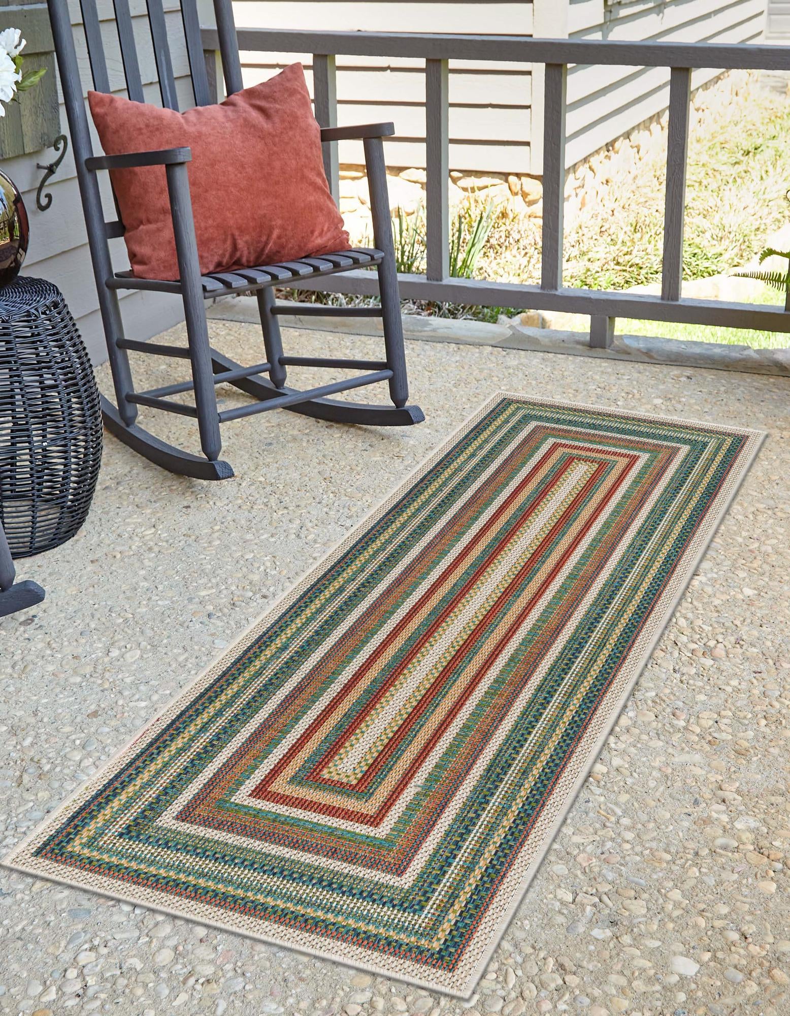 Multicolor 2' x 4' Baja Indoor / Outdoor Runner Rug | Rugs.com