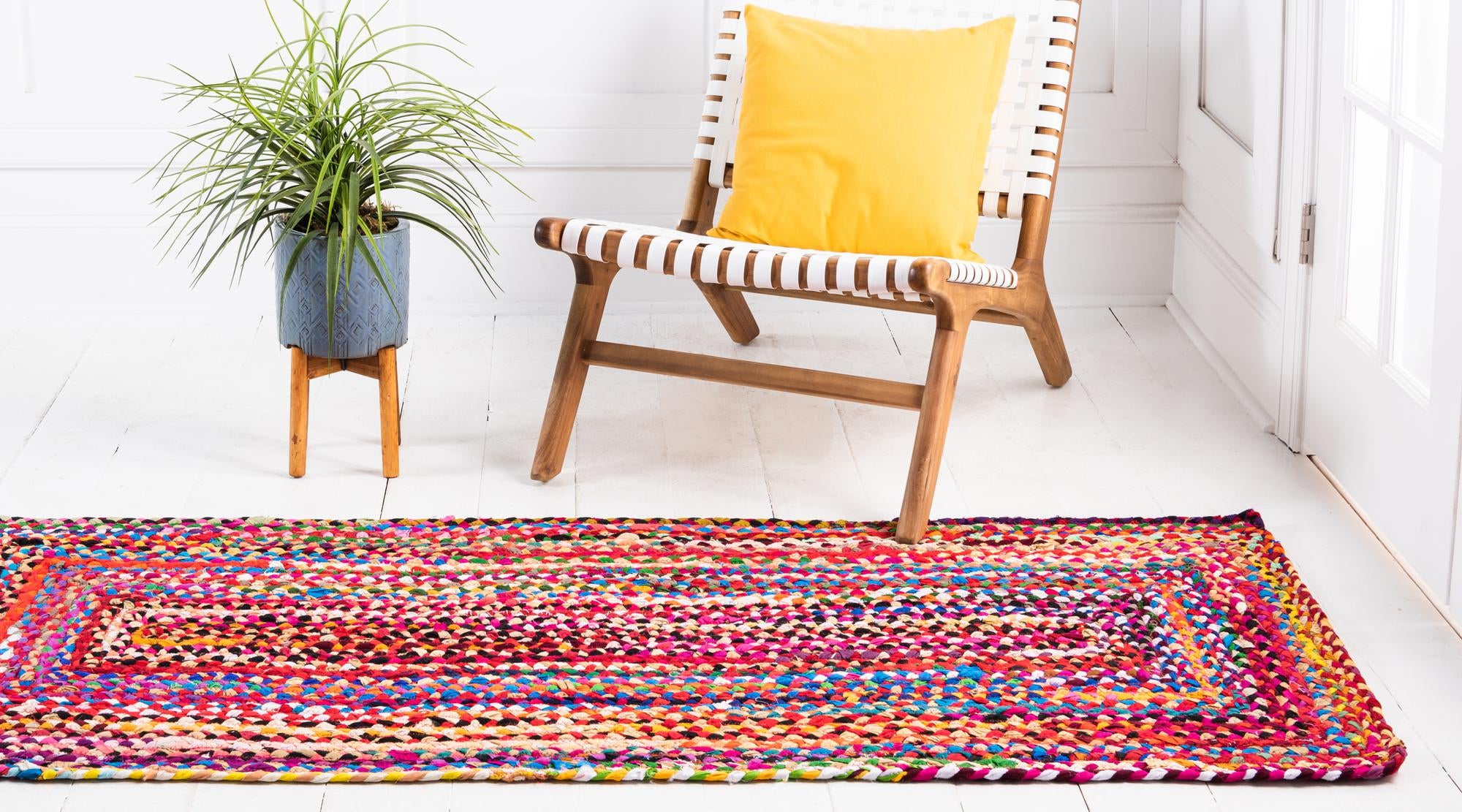 Multicolor 2' 7 x 13' 1 Hand Braided Chindi Runner Rug | Rugs.com