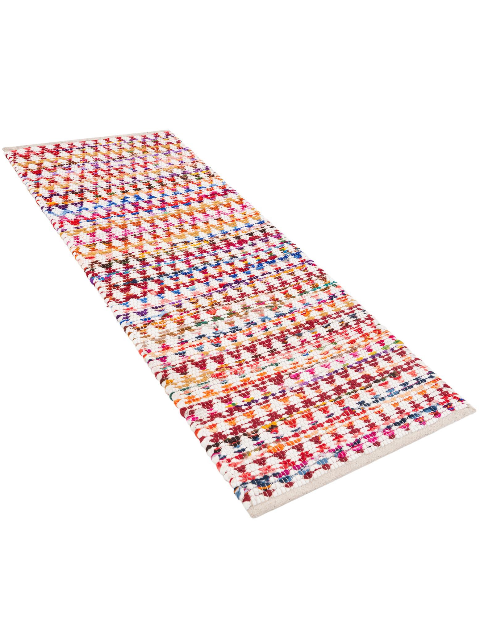 Multicolor 2' 7 x 6' 1 Hand Woven Braided Chindi Runner Rug | Rugs.com