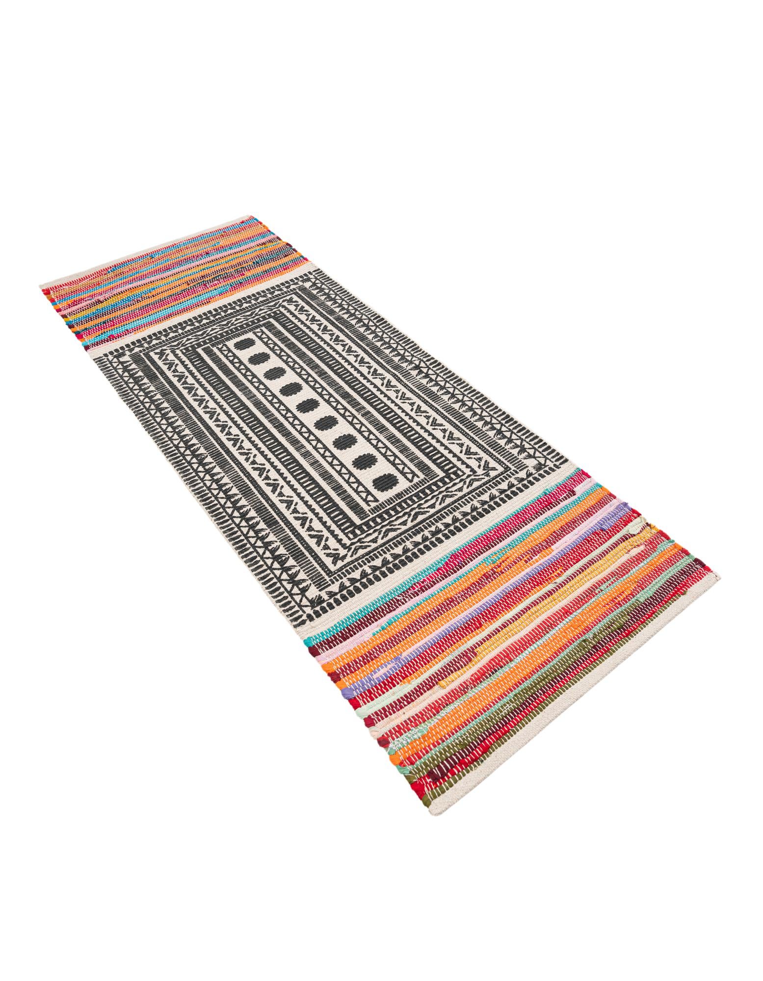 Multicolor 2' x 5' 1 Hand Braided Chindi Cotton Runner Rug | Rugs.com