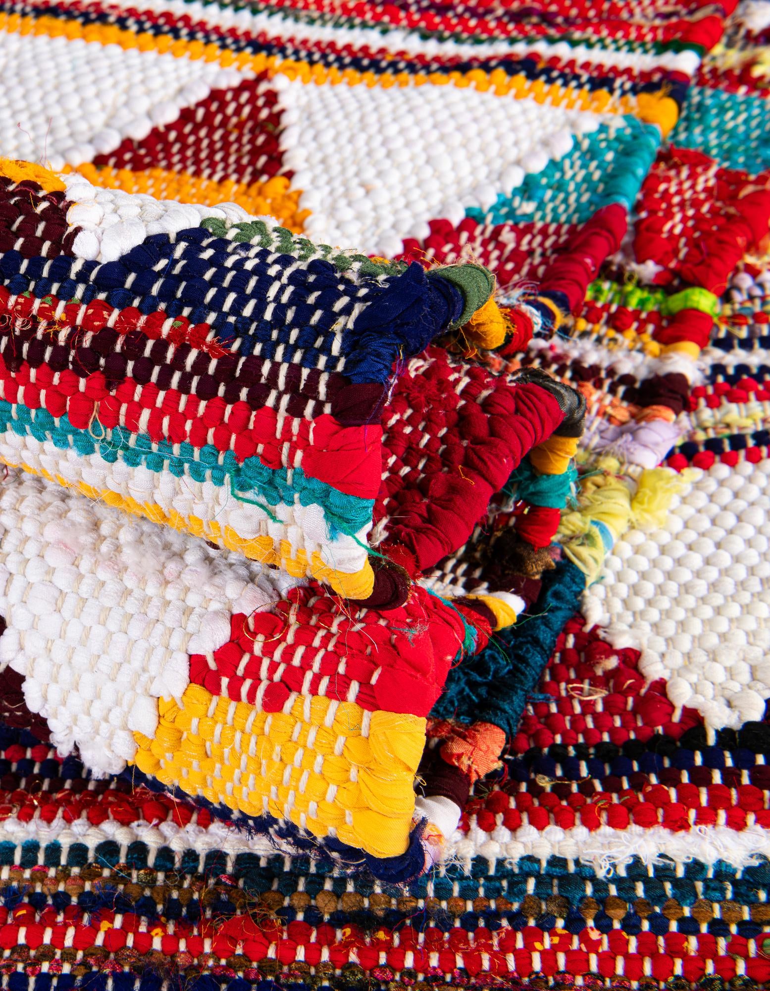 Multicolor 2' 2 x 6' 1 Hand Woven Chindi Trellis Runner Rug | Rugs.com