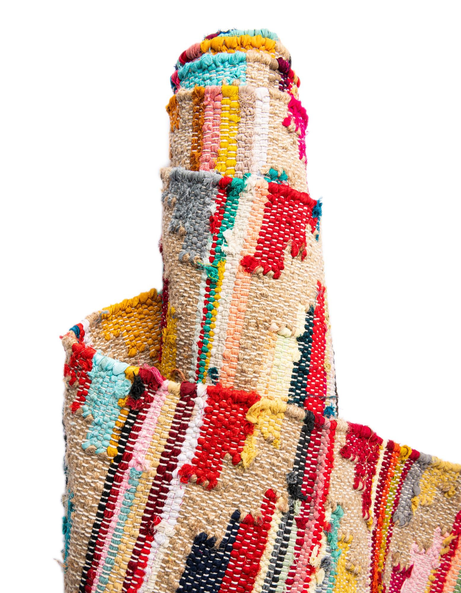 Multicolor 2' 2 x 6' 1 Hand Woven Chindi Trellis Runner Rug | Rugs.com