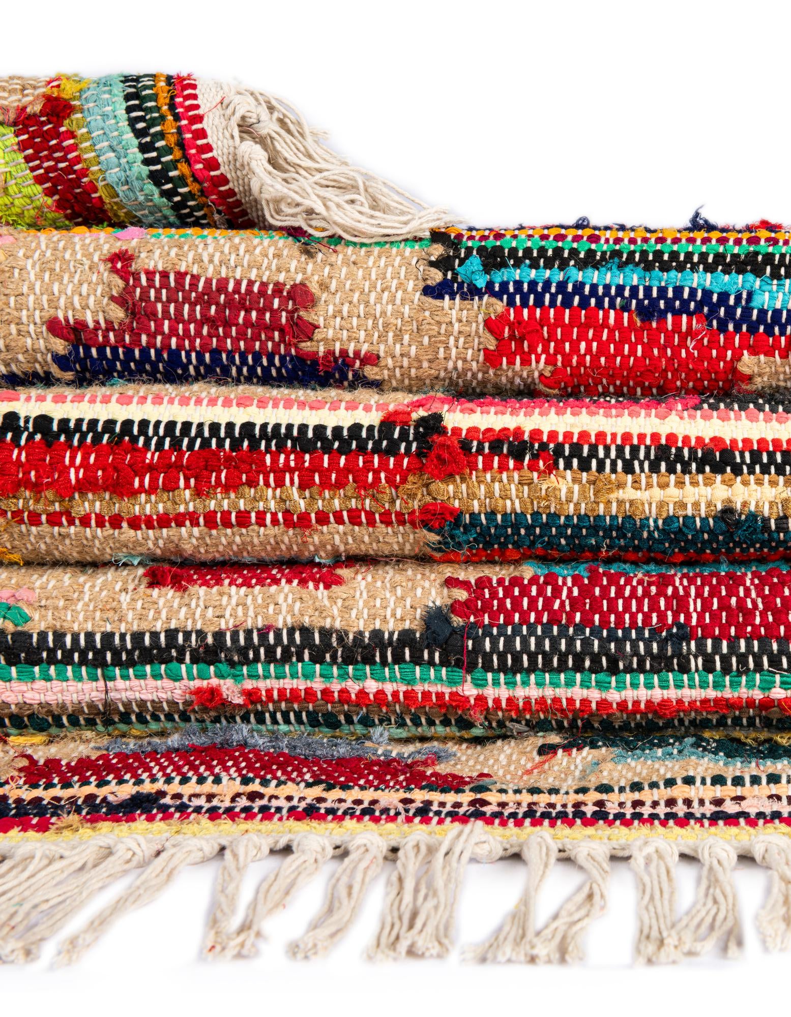 Multicolor 2' 2 x 6' 1 Hand Woven Chindi Trellis Runner Rug | Rugs.com