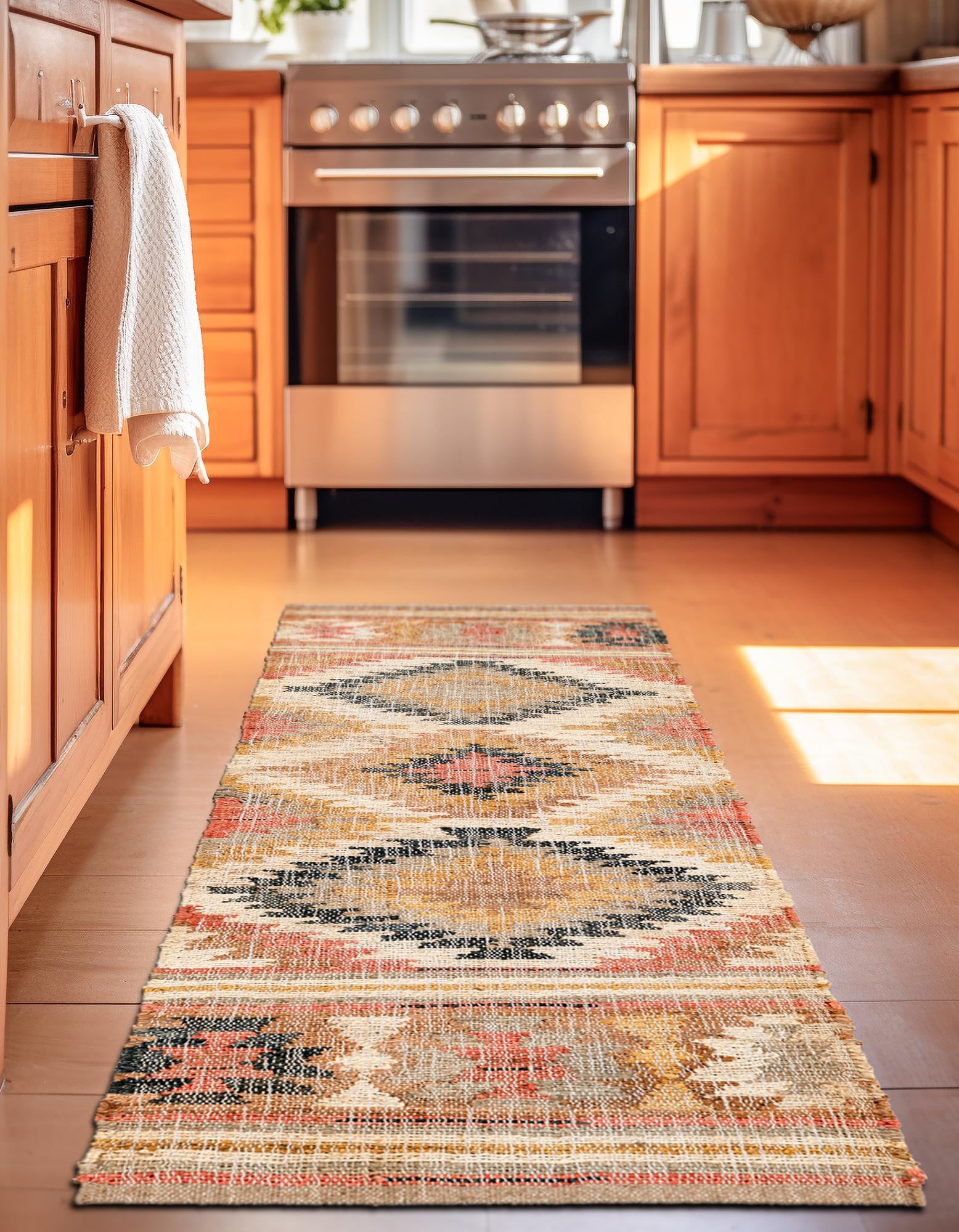 Multicolor 2' x 5' 1 Hand Woven Kilim Jute Runner Rug | Rugs.com
