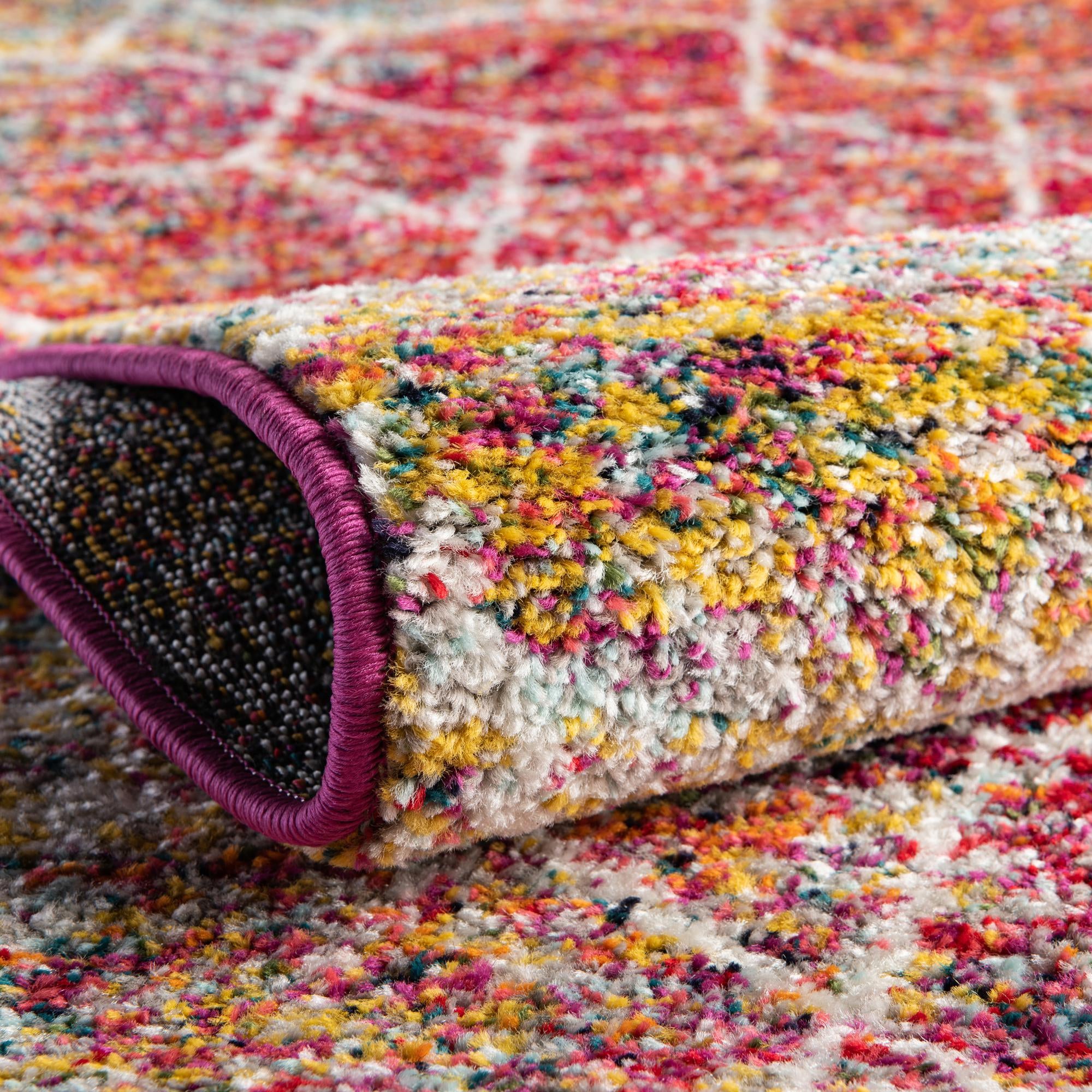 Multicolor 2' x 13' Lattice Frieze Runner Rug | Rugs.com