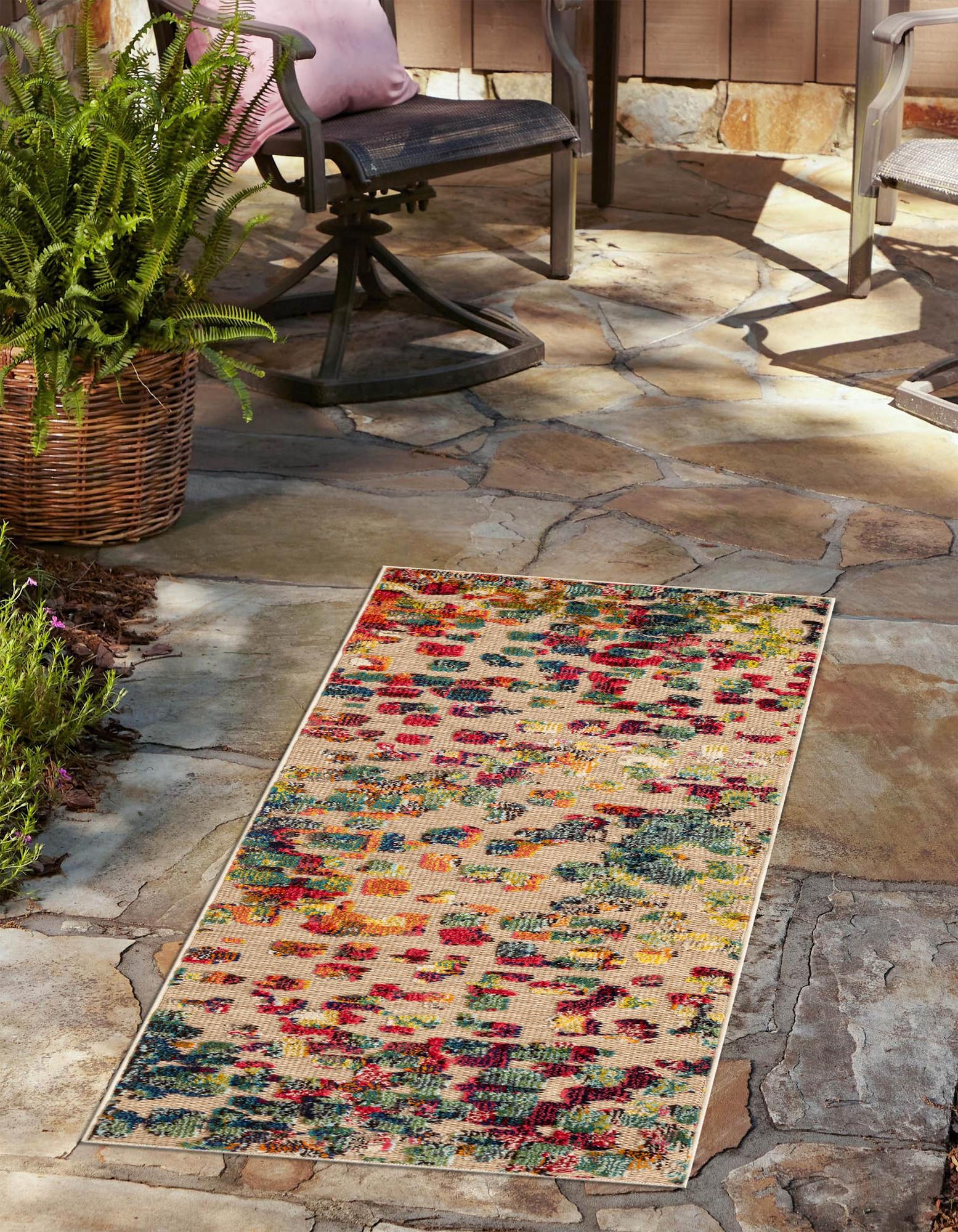 Multicolor 2' x 6' Casablanca Outdoor Runner Rug | Rugs.com