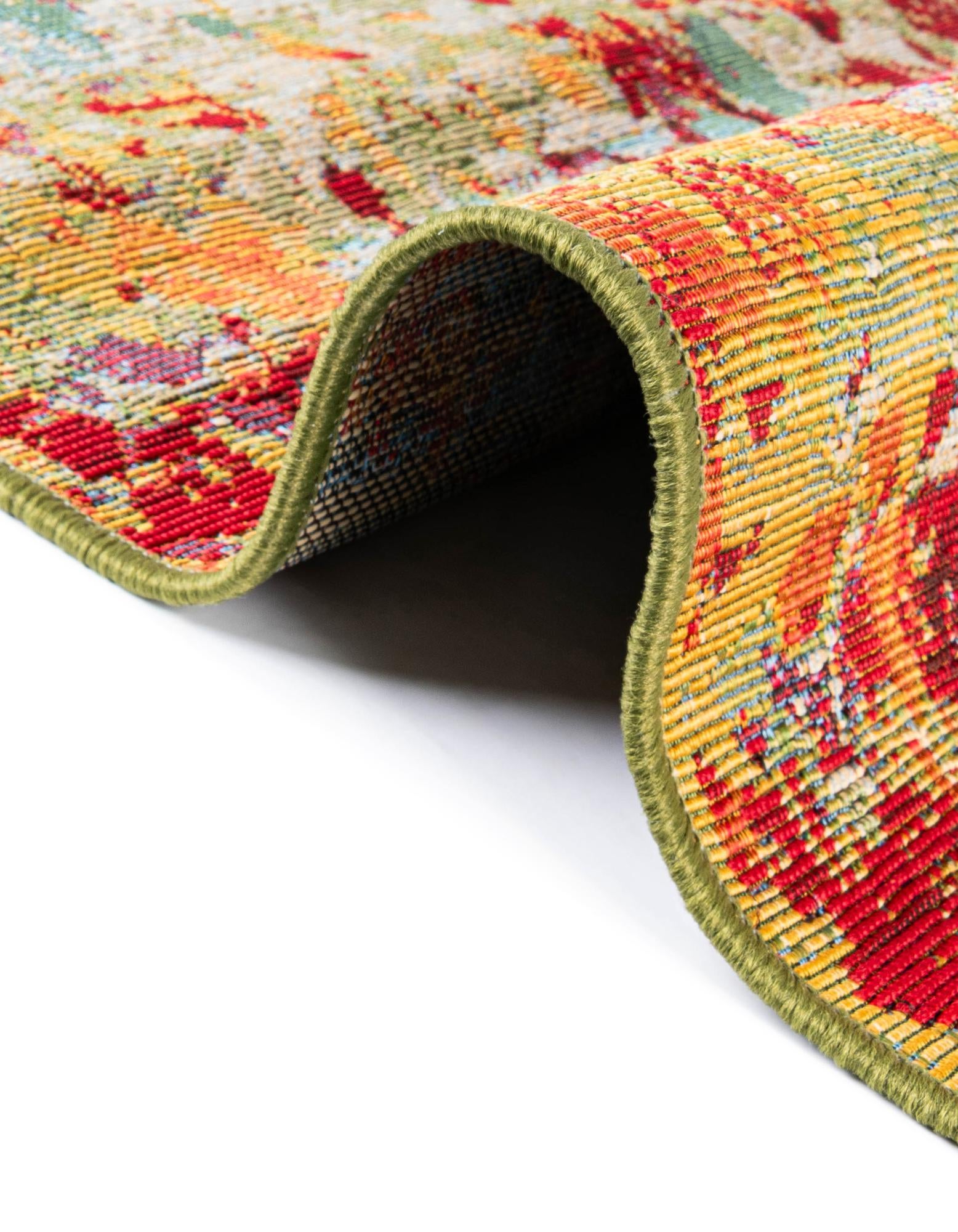 Multicolor 2' x 6' Modern Indoor / Outdoor Runner Rug | Rugs.com