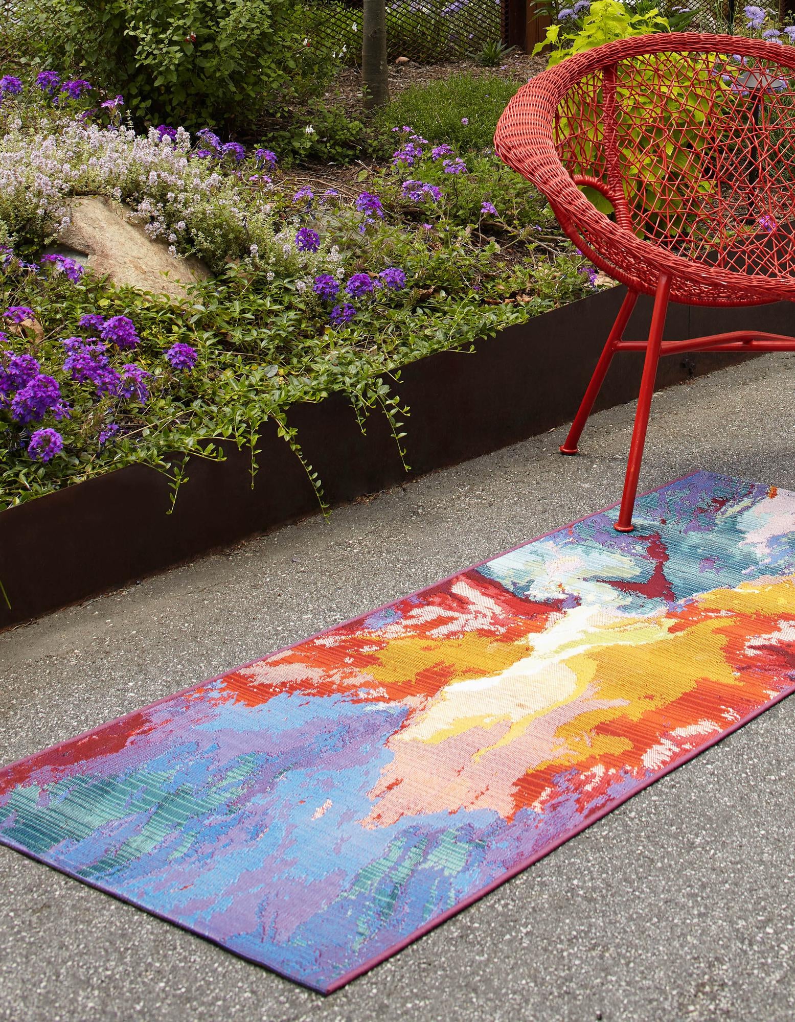 Multicolor 2' 7 x 11' Modern Indoor / Outdoor Runner Rug | Rugs.com