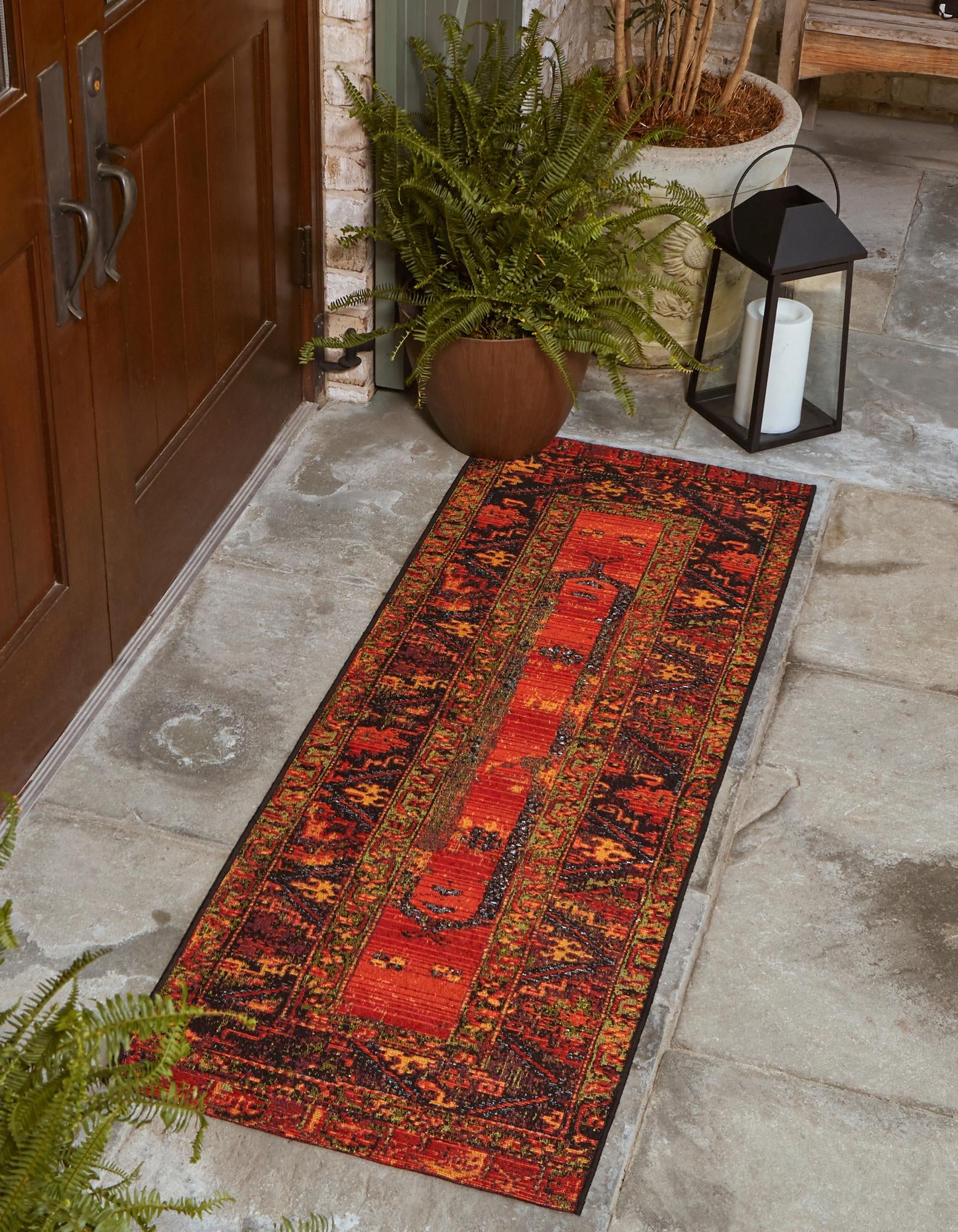 Multicolor 2' 7 x 5' 3 Tribal Indoor / Outdoor Runner Rug | Rugs.com