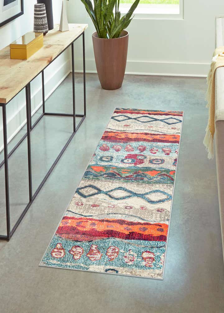 Multicolor 2' x 6' Vivid Runner Rug | Rugs.com