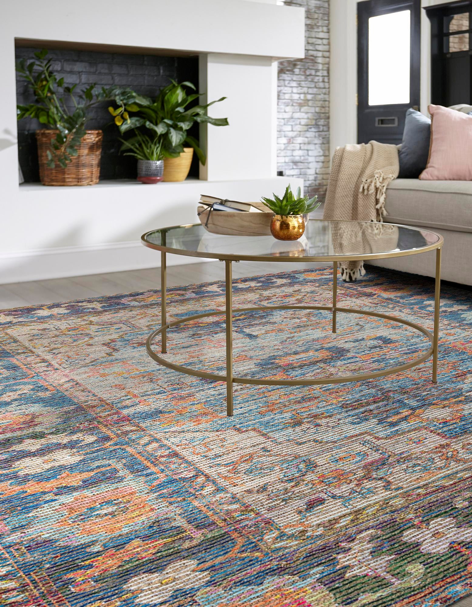 Multicolor 7' 10 x 7' 10 Hand Woven Chenille Jute Square Rug | Rugs.com