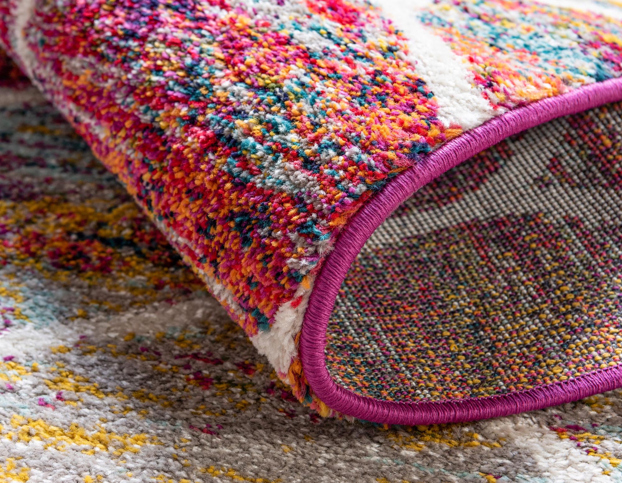 Multicolor 7' 10 x 7' 10 Lattice Frieze Square Rug | Rugs.com
