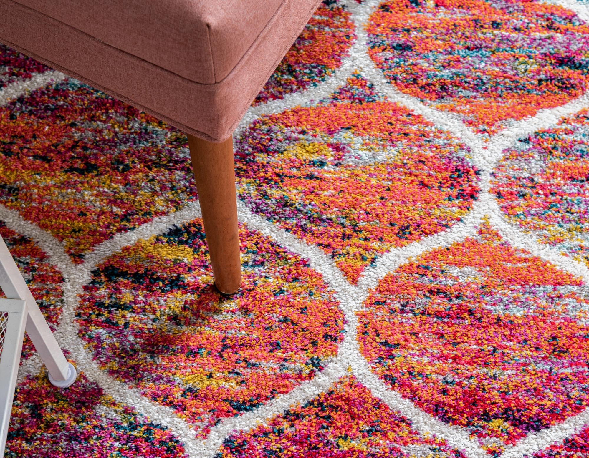 Multicolor 7' 10 x 7' 10 Lattice Frieze Square Rug | Rugs.com