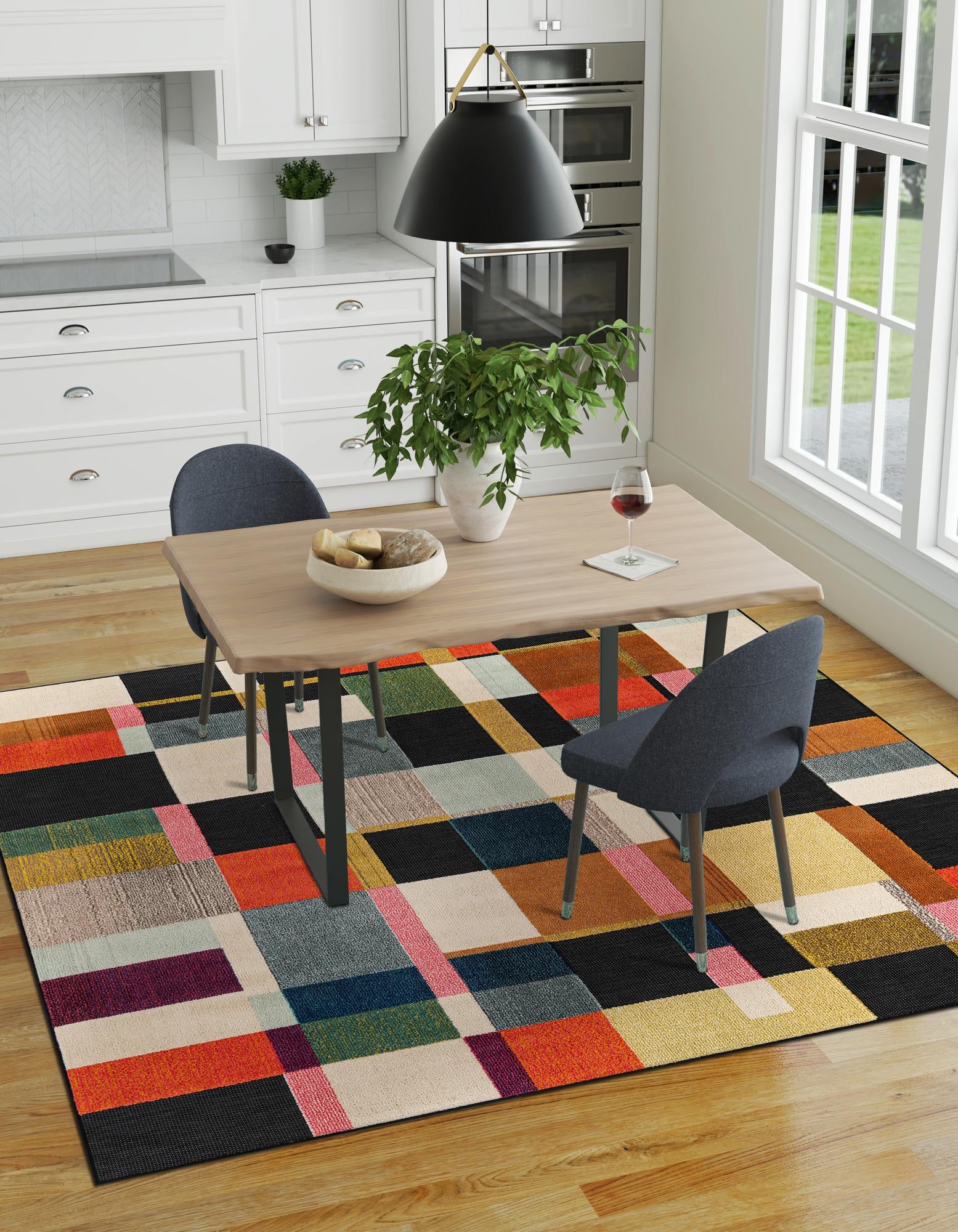 Multicolor 7' 10 x 7' 10 Casablanca Indoor / Outdoor Square Rug | Rugs.com