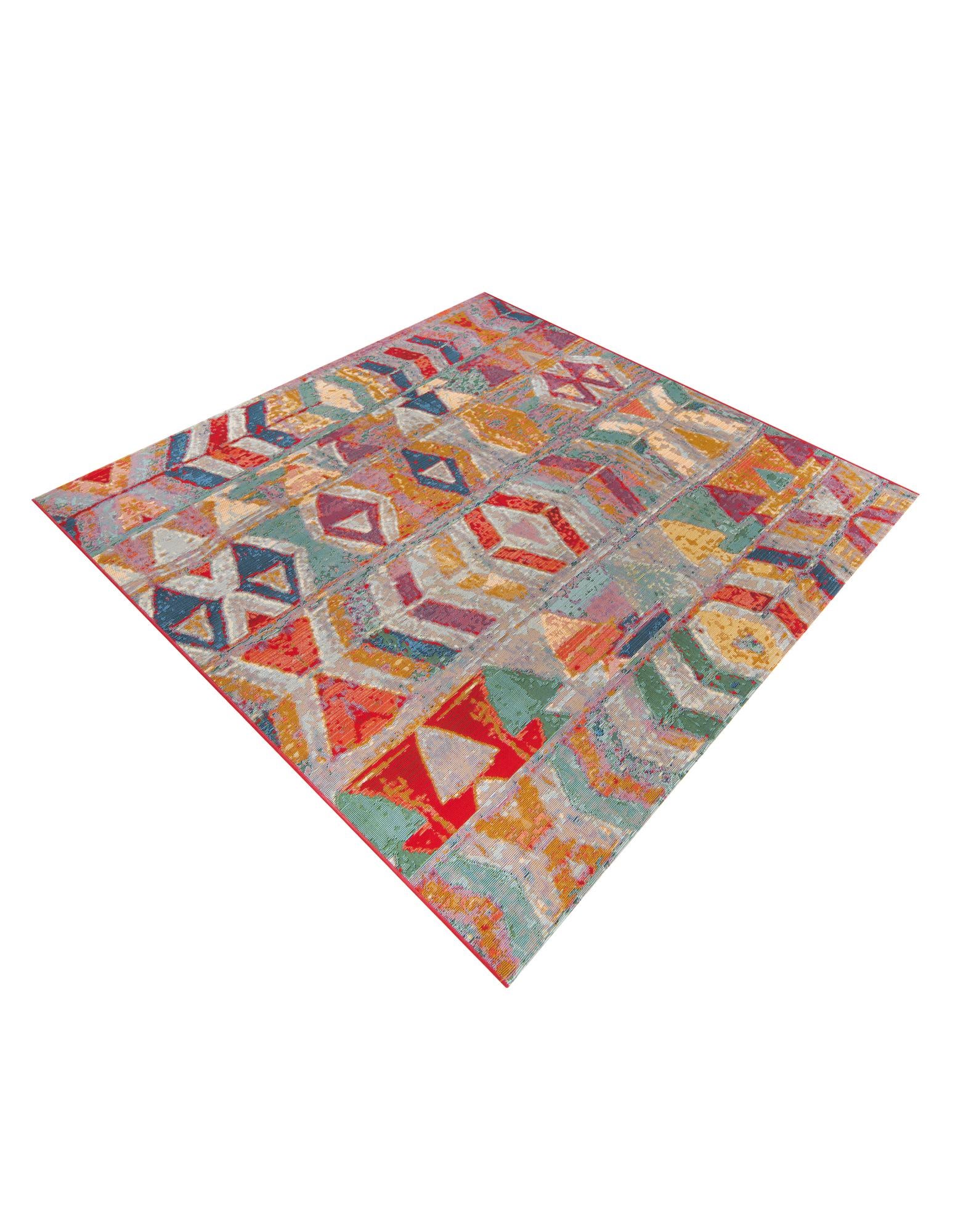 Multicolor 6' x 6' Modern Indoor / Outdoor Square Rug | Rugs.com
