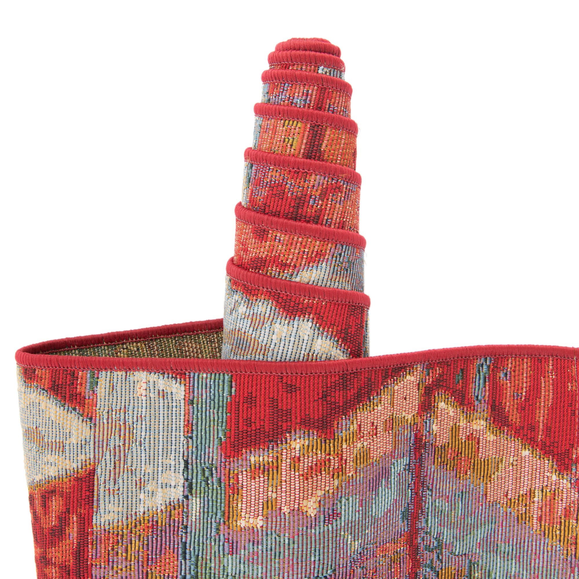 Multicolor 6' x 6' Modern Indoor / Outdoor Square Rug | Rugs.com