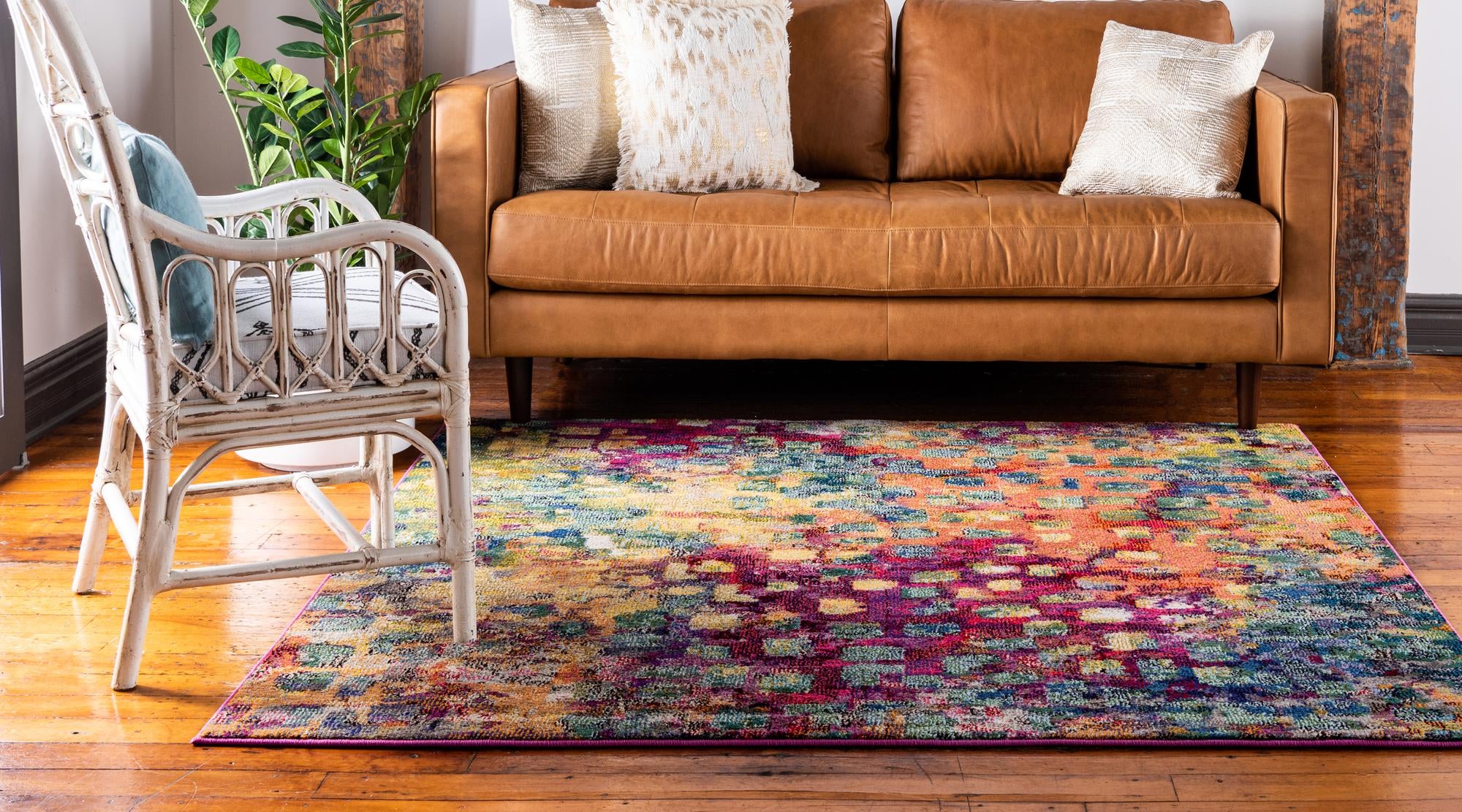 Multicolor 8' x 8' Sevilla Square Rug | Rugs.com