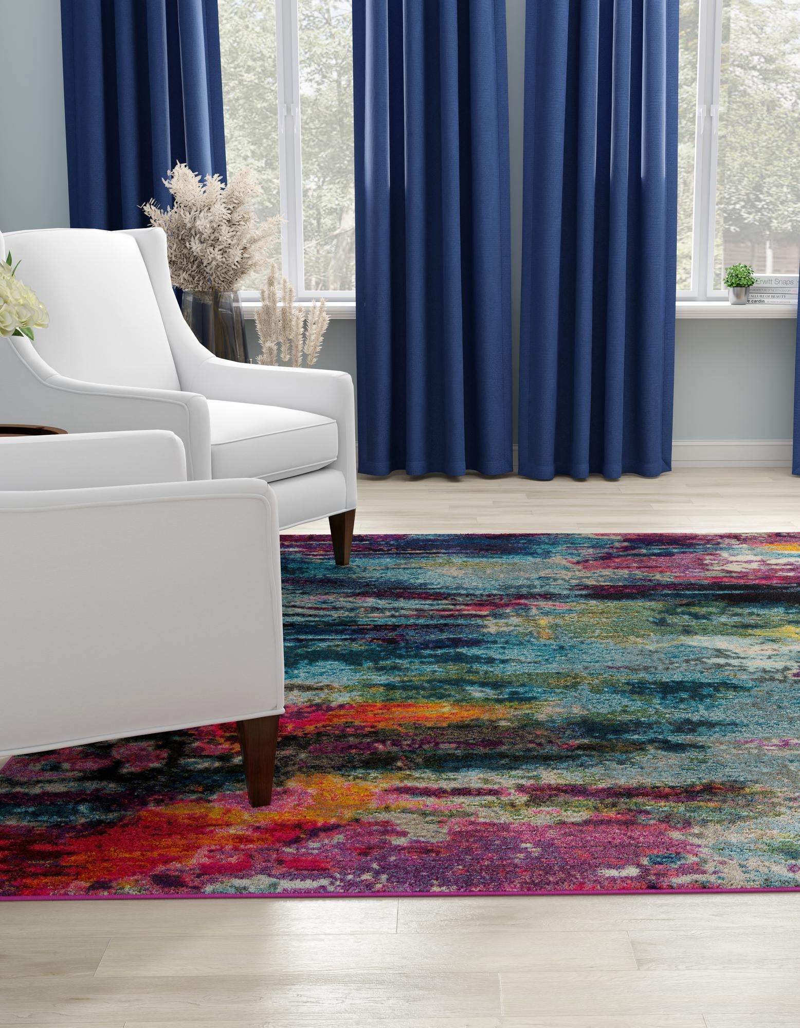 Multicolor 4' 1 x 4' 1 Theia Square Rug | Rugs.com