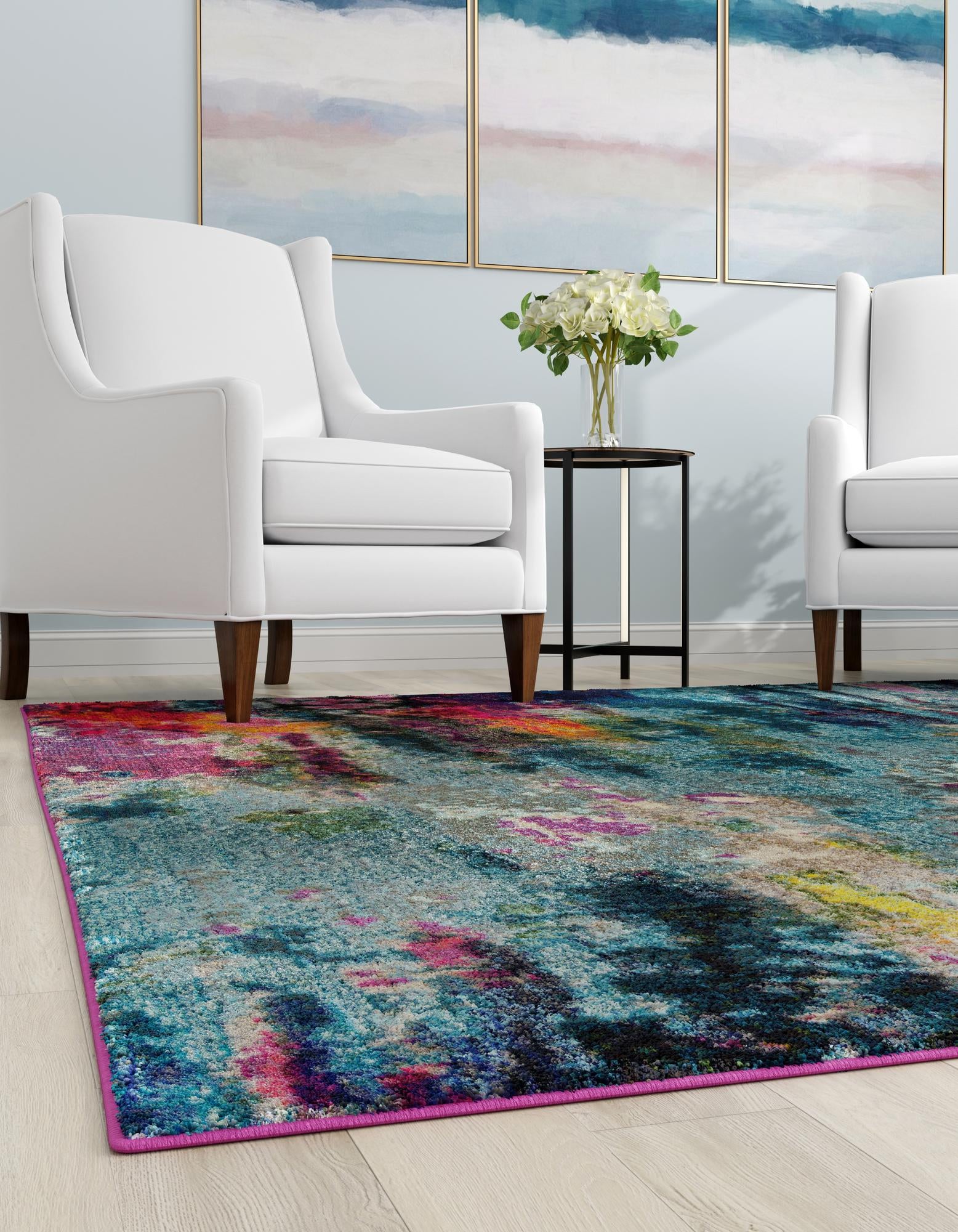 Multicolor 10' x 10' Theia Square Rug | Rugs.com