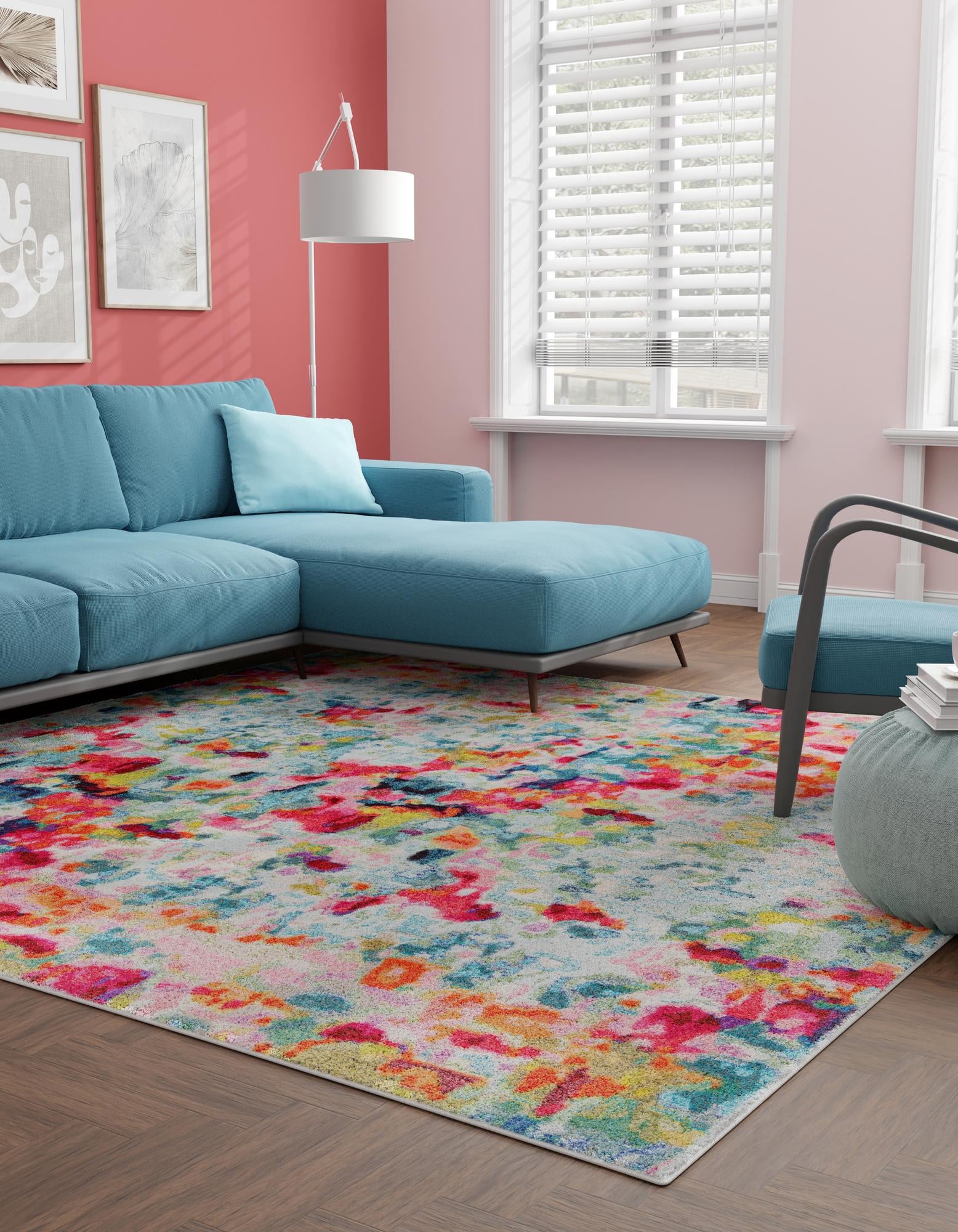 Multicolor 7' 10 x 7' 10 Theia Square Rug | Rugs.com