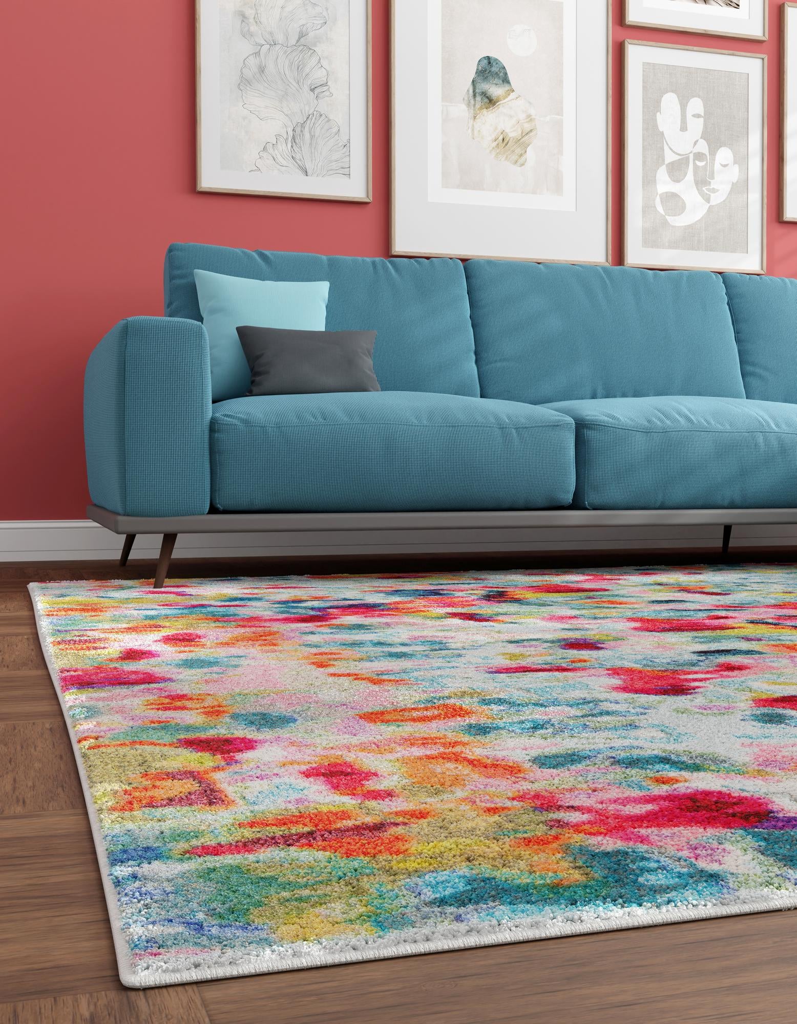 Multicolor 7' 10 x 7' 10 Theia Square Rug | Rugs.com