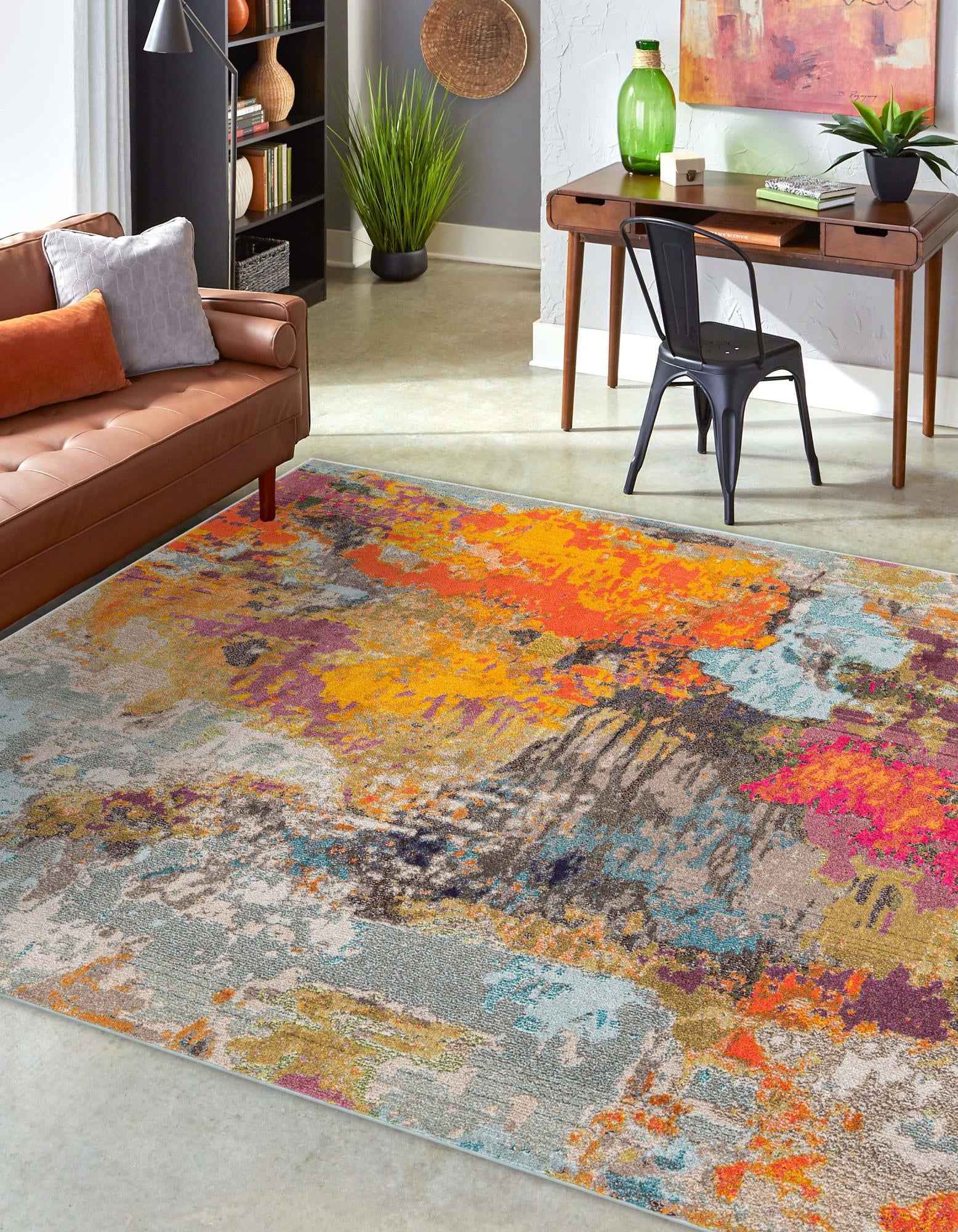 Multicolor 7' 10 x 7' 10 Vivid Square Rug | Rugs.com