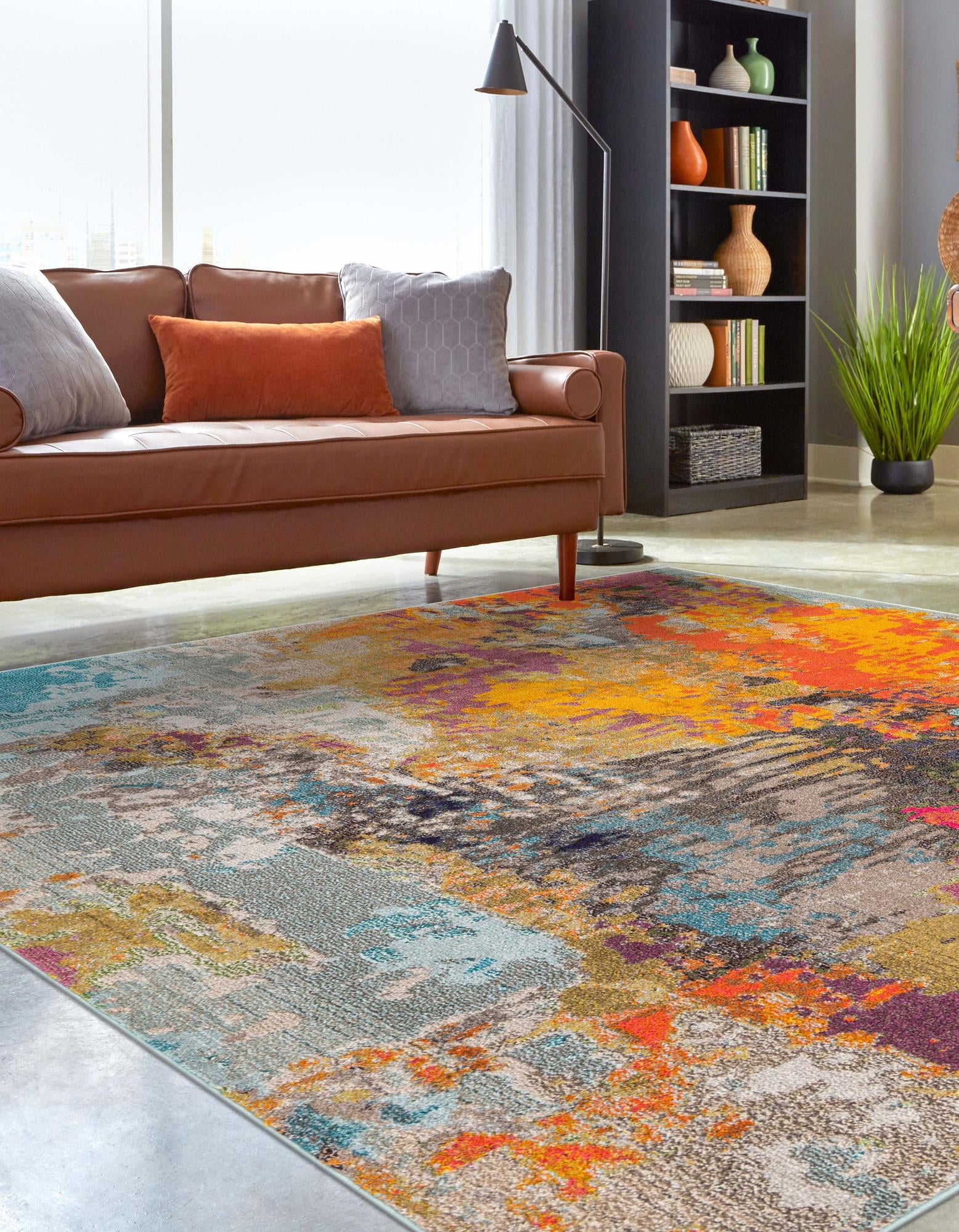 Multicolor 7' 10 x 7' 10 Vivid Square Rug | Rugs.com