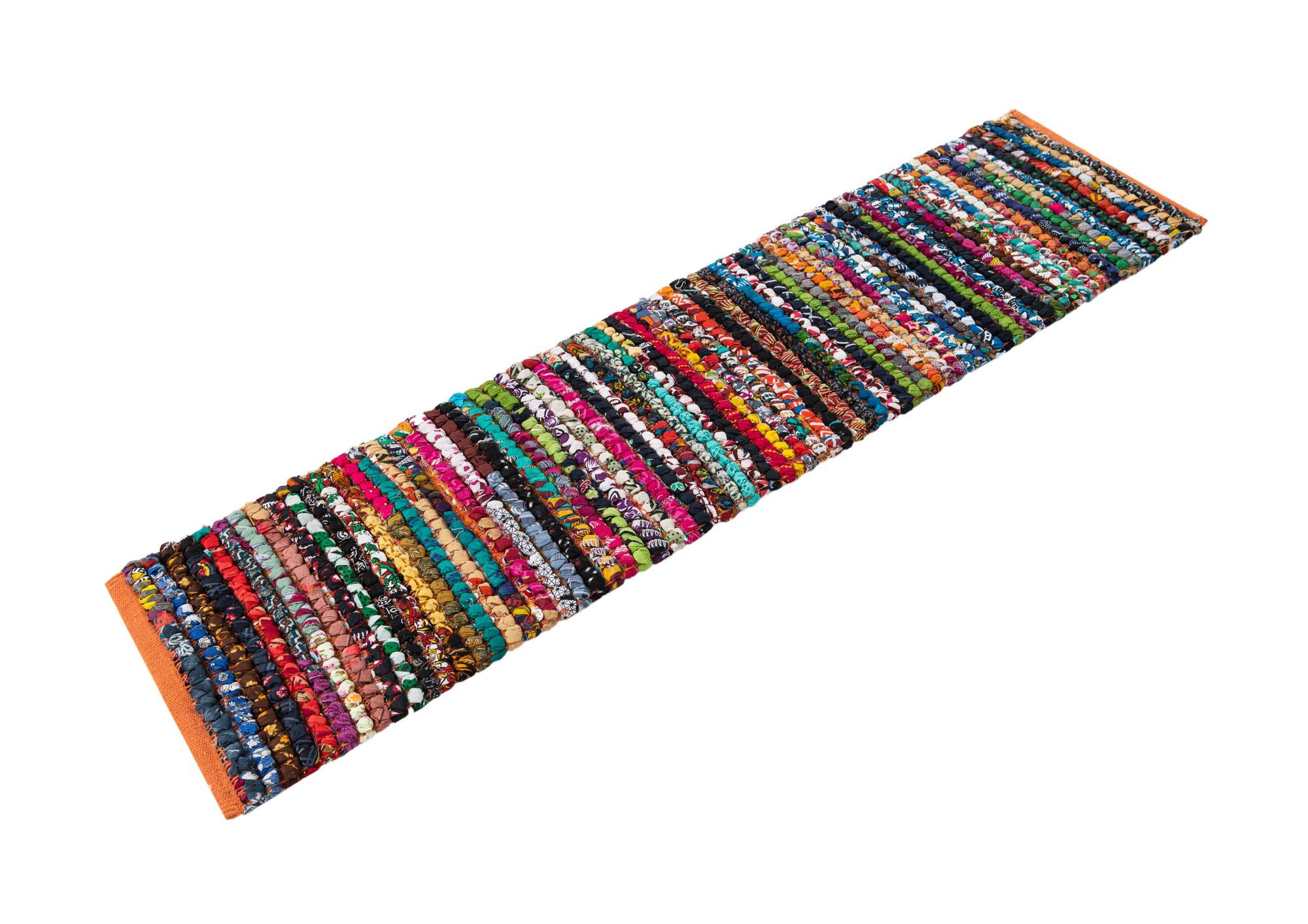 Multicolor 1' 2 x 5' 1 Hand Woven Braided Chindi Table Runner Rug ...
