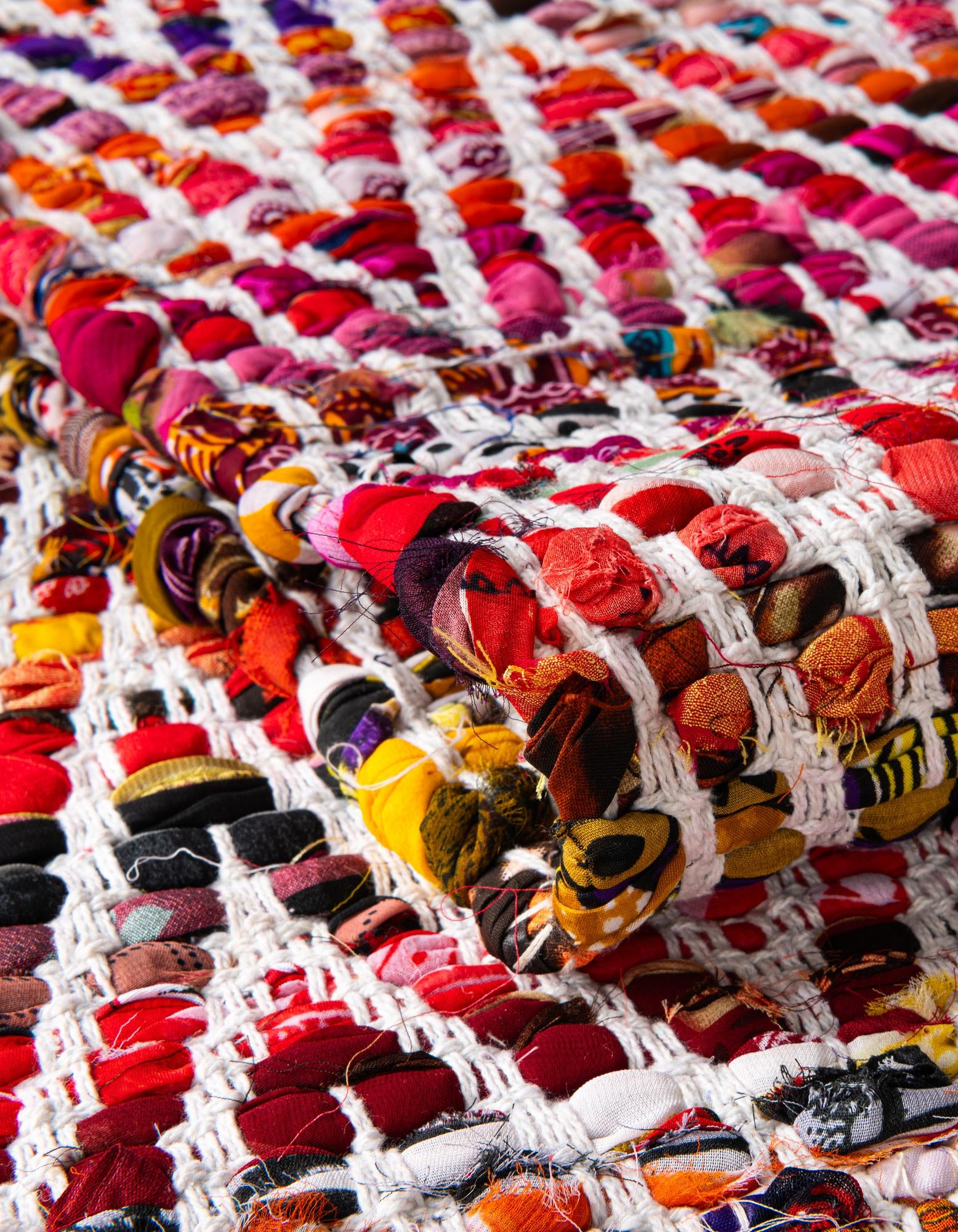 Multicolor 1' 2 x 5' 1 Hand Woven Chindi Chevron Table Runner Rug ...