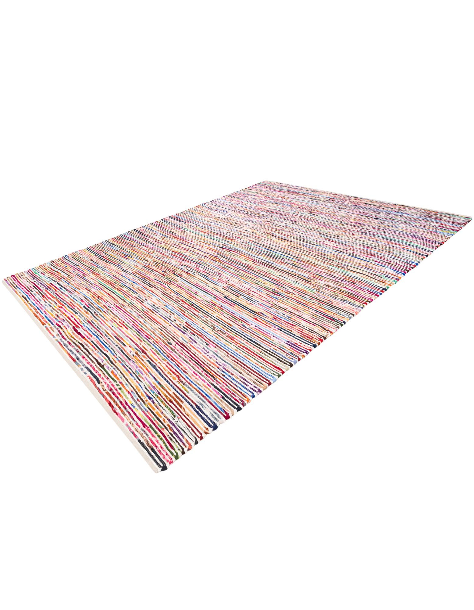 Multicolor White 9' x 12' Hand Woven Chindi Cotton Rug | Rugs.com