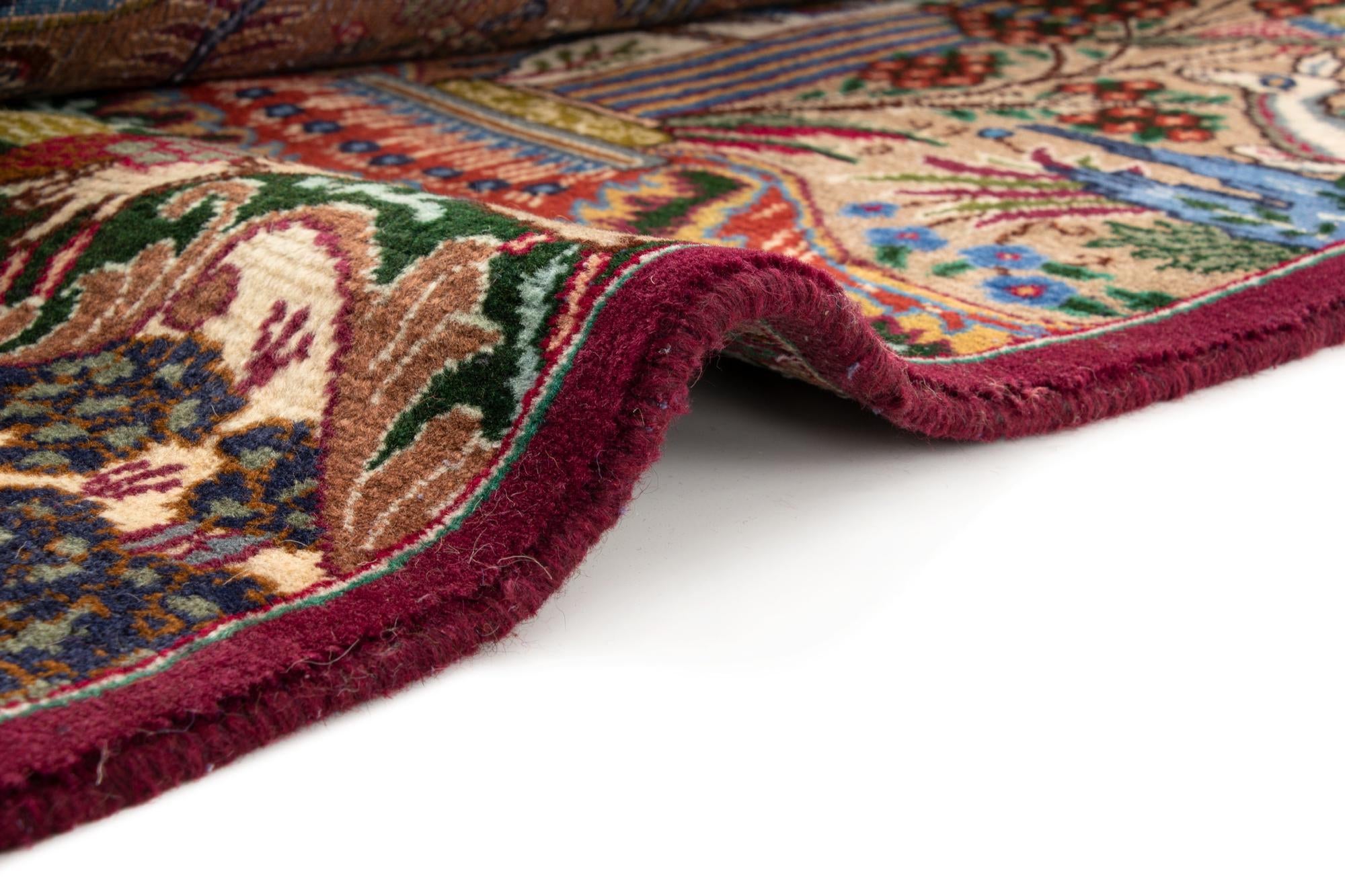 Multicolorcolor 9' 7 x 12' 5 Hand Knotted Kashmar Persian Wool Rug ...