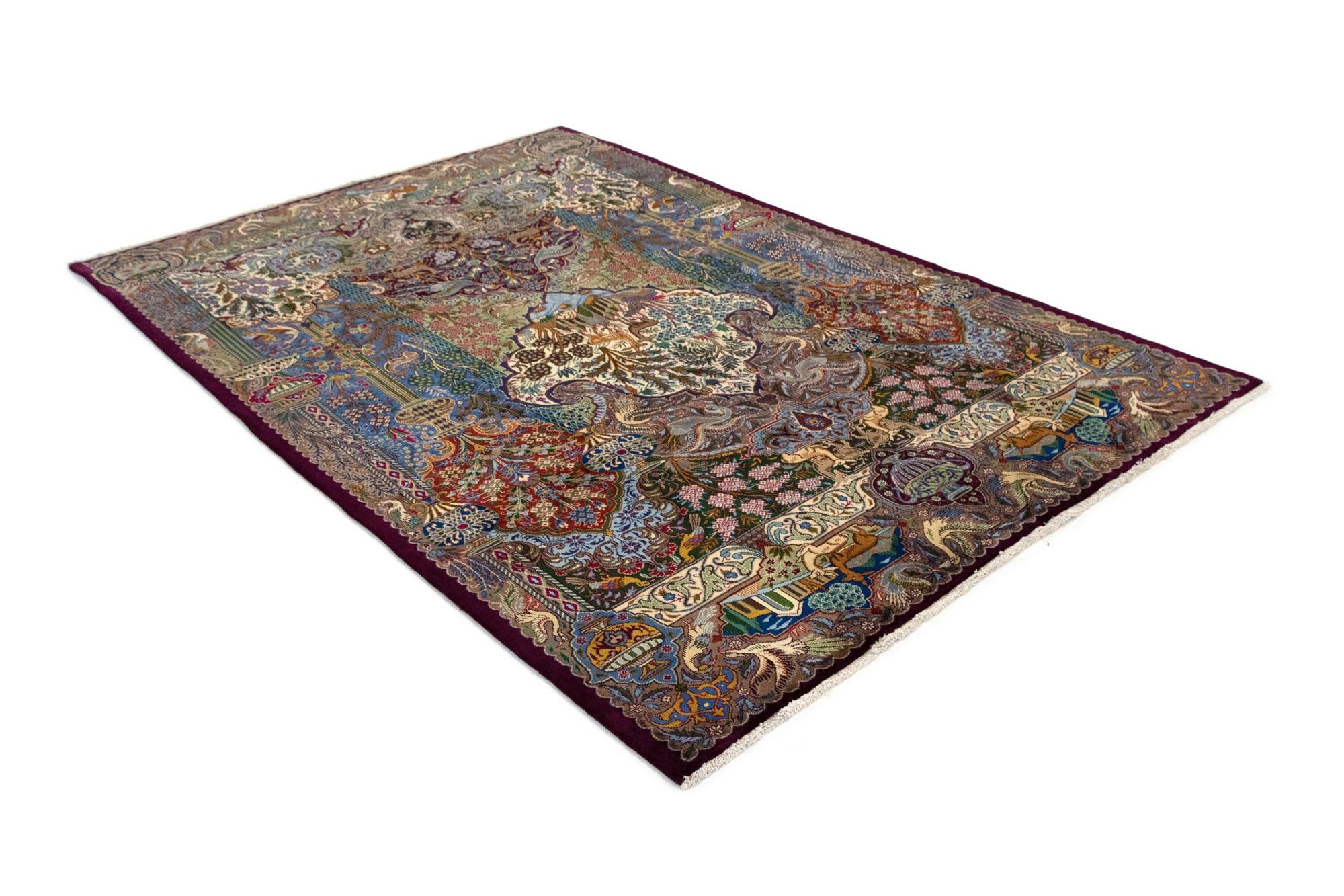 Multicolorcolor 6' 8 x 10' 1 Hand Knotted Kashmar Persian Wool Rug ...
