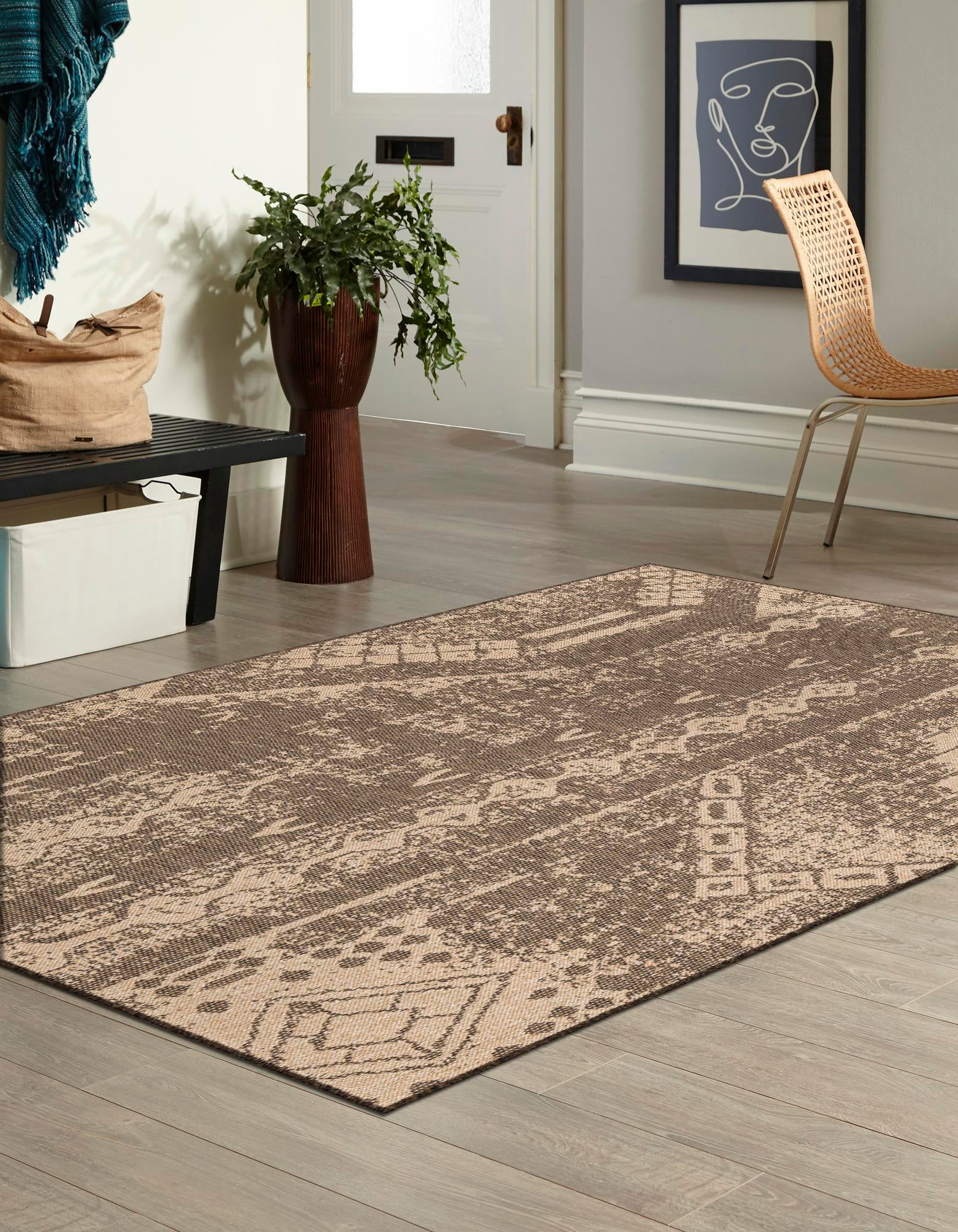 Natural and Brown 6' 3 x 9' Dunes Rug | Rugs.com