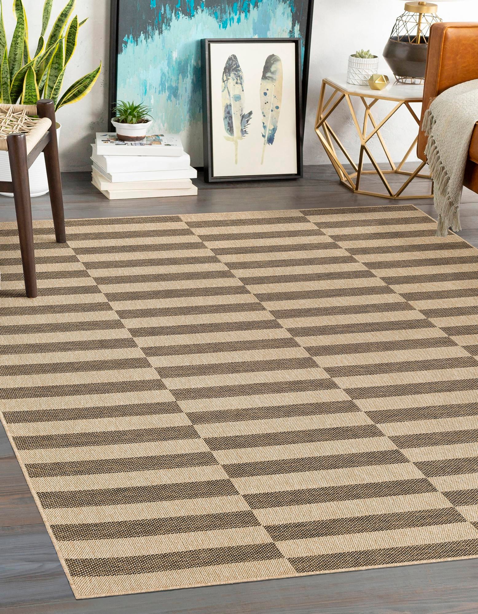 Natural and Brown 7' 10 x 7' 10 Dunes Square Rug | Rugs.com