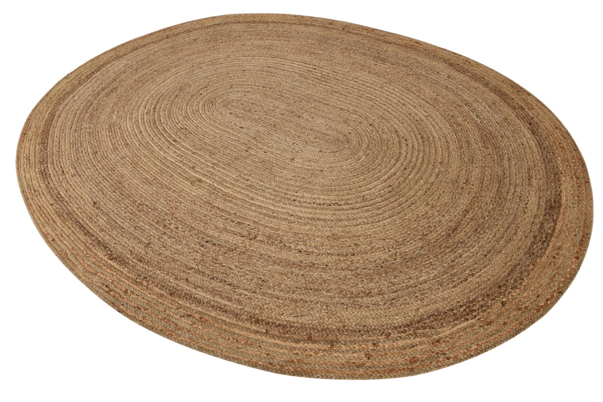 Natural 8' x 10' Hand Braided Jute Oval Rug | Rugs.com