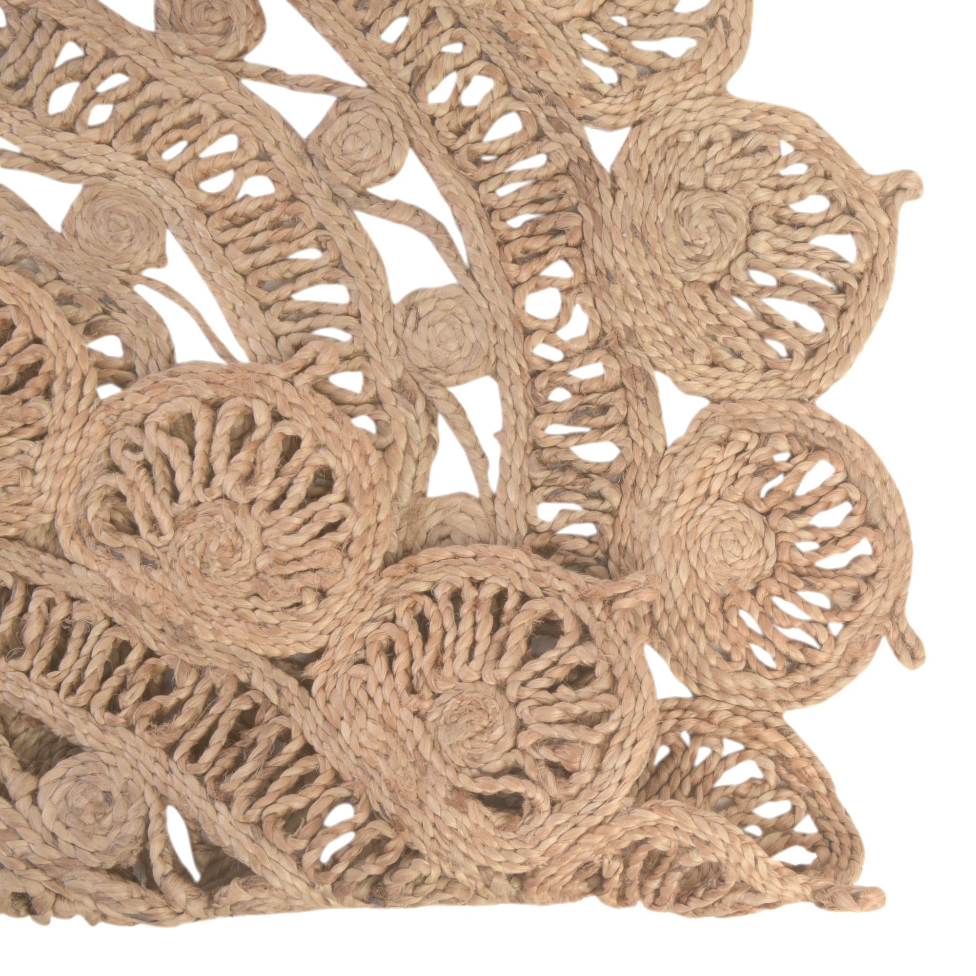 Natural 5' 1 x 8' Hand Braided Jute Oval Rug | Rugs.com